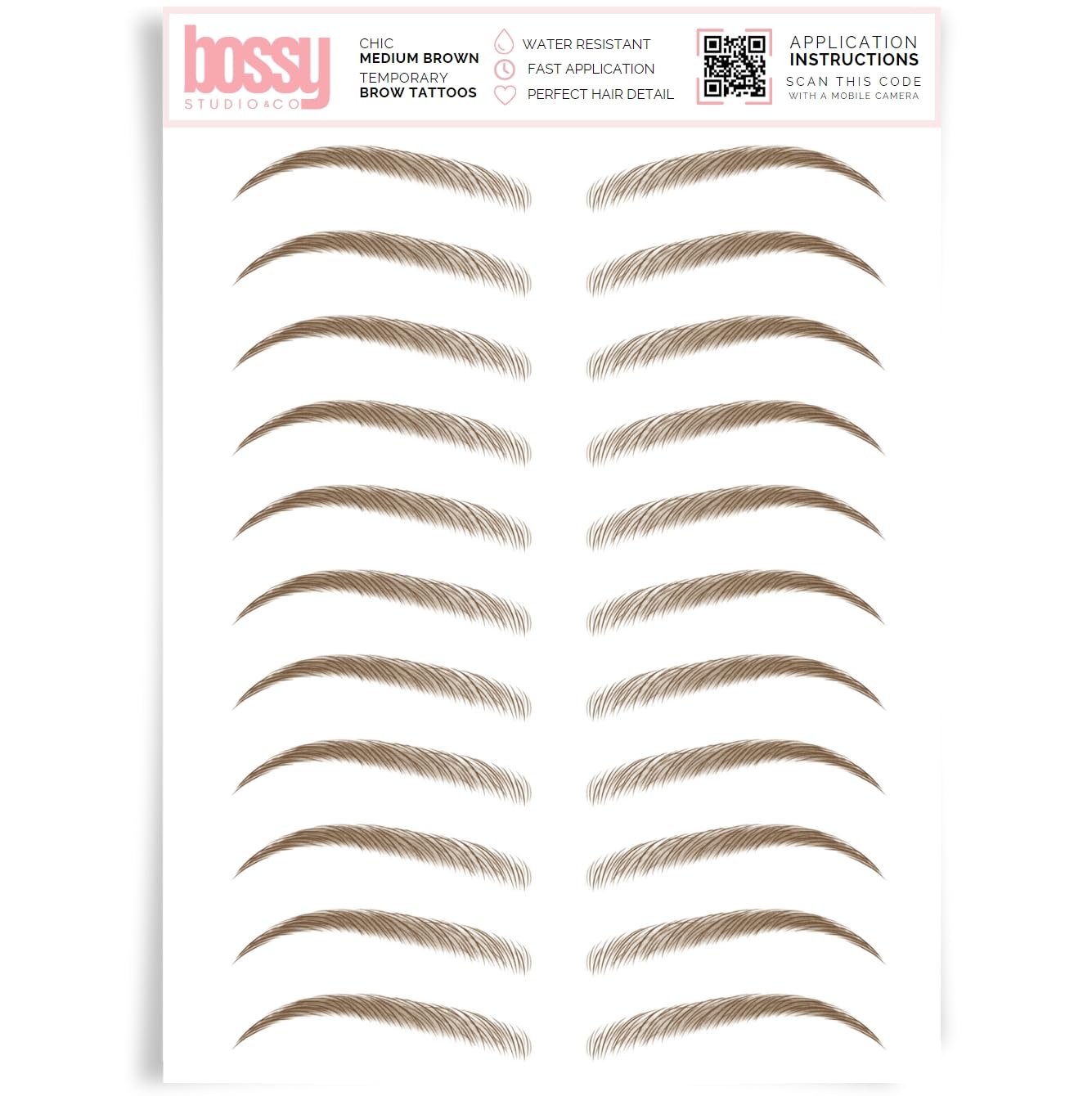 Amazon.com : Brows by Bossy Studio & Co Temporary Eyebrow Tattoos ...