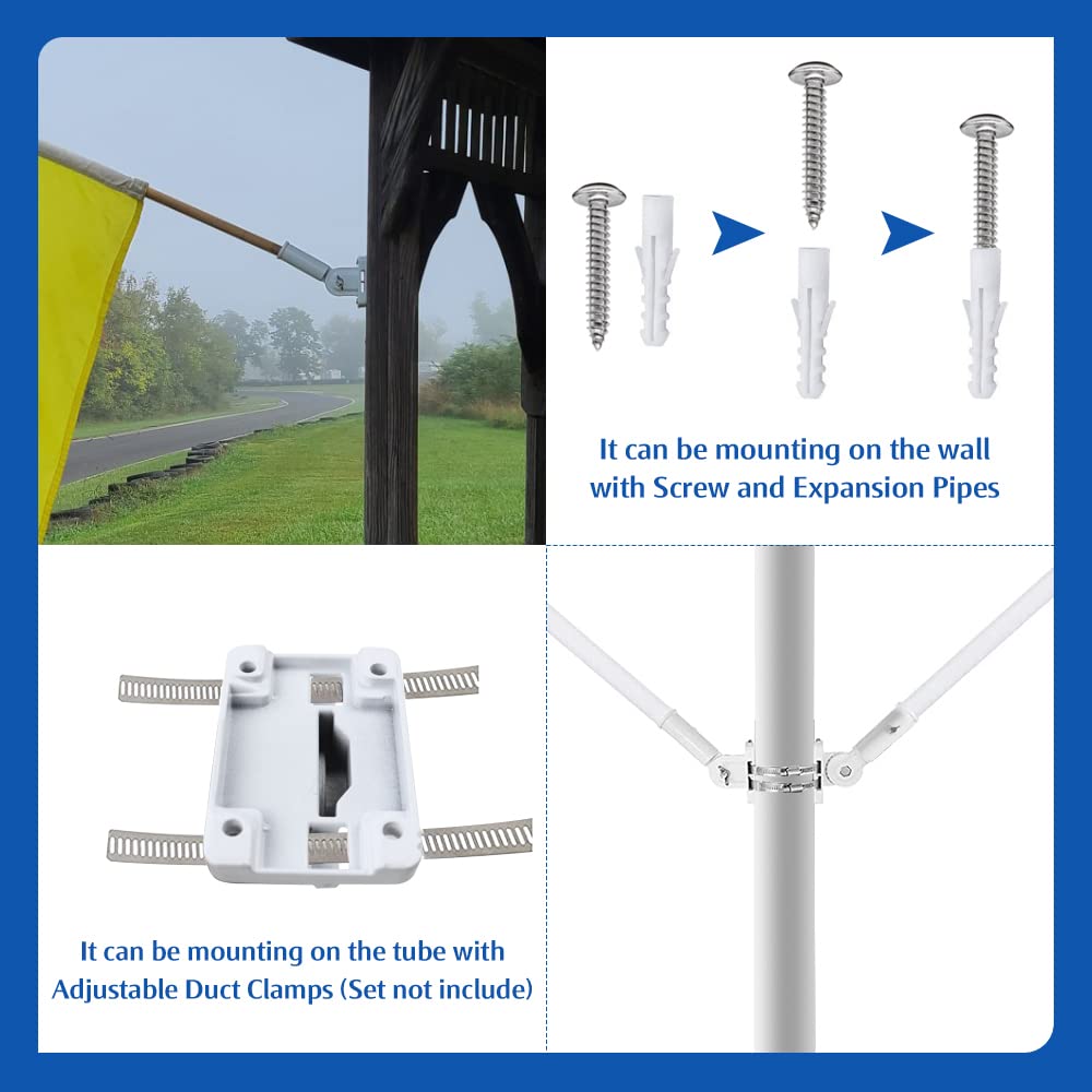 CSHITIKE Flag Pole Holder, 2 Pack Flag Pole Mounting Bracket, Metal ...