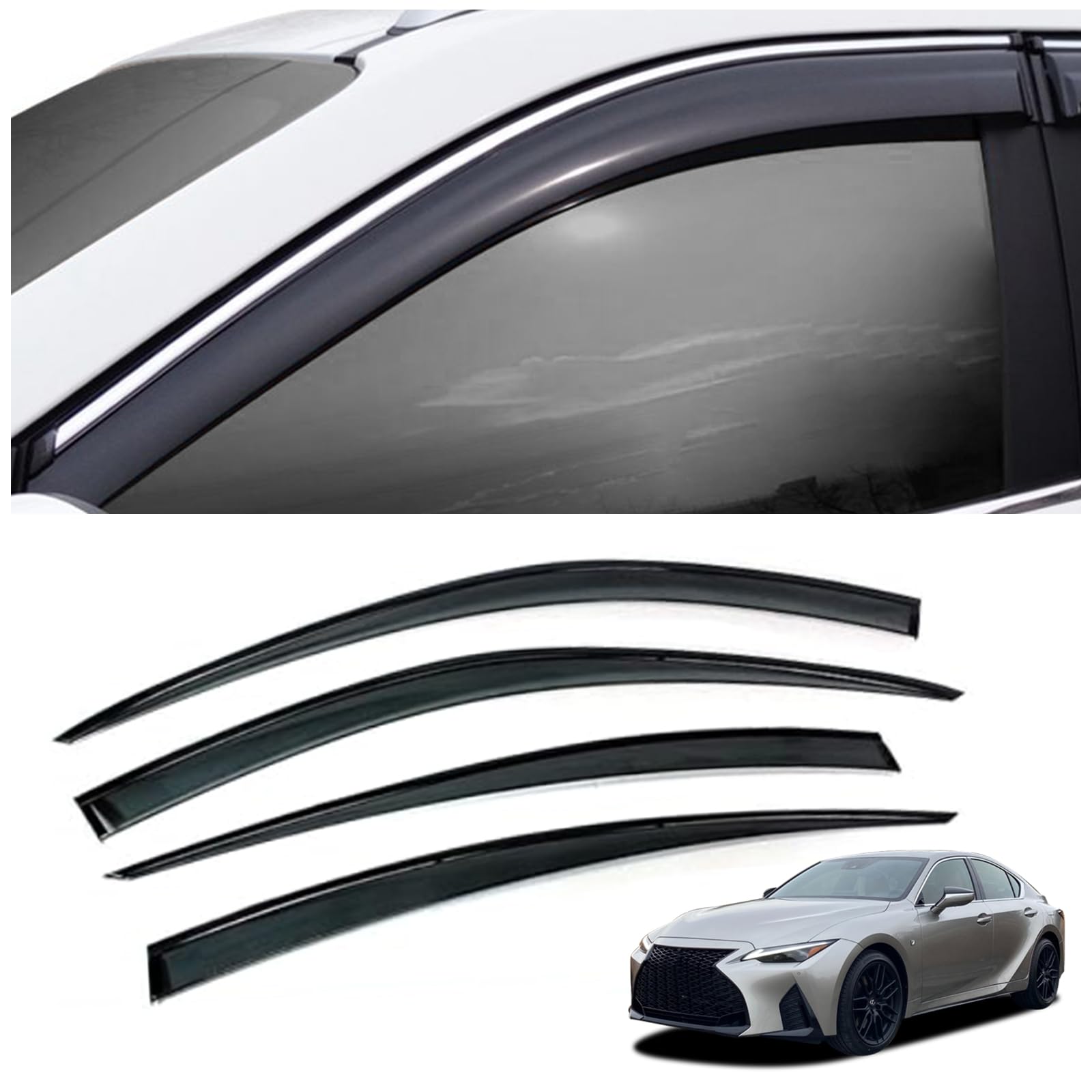 Amazon.com: SAOKNCE 4 Pieces Tape-on Extra Durable Rain Guards Fit for ...