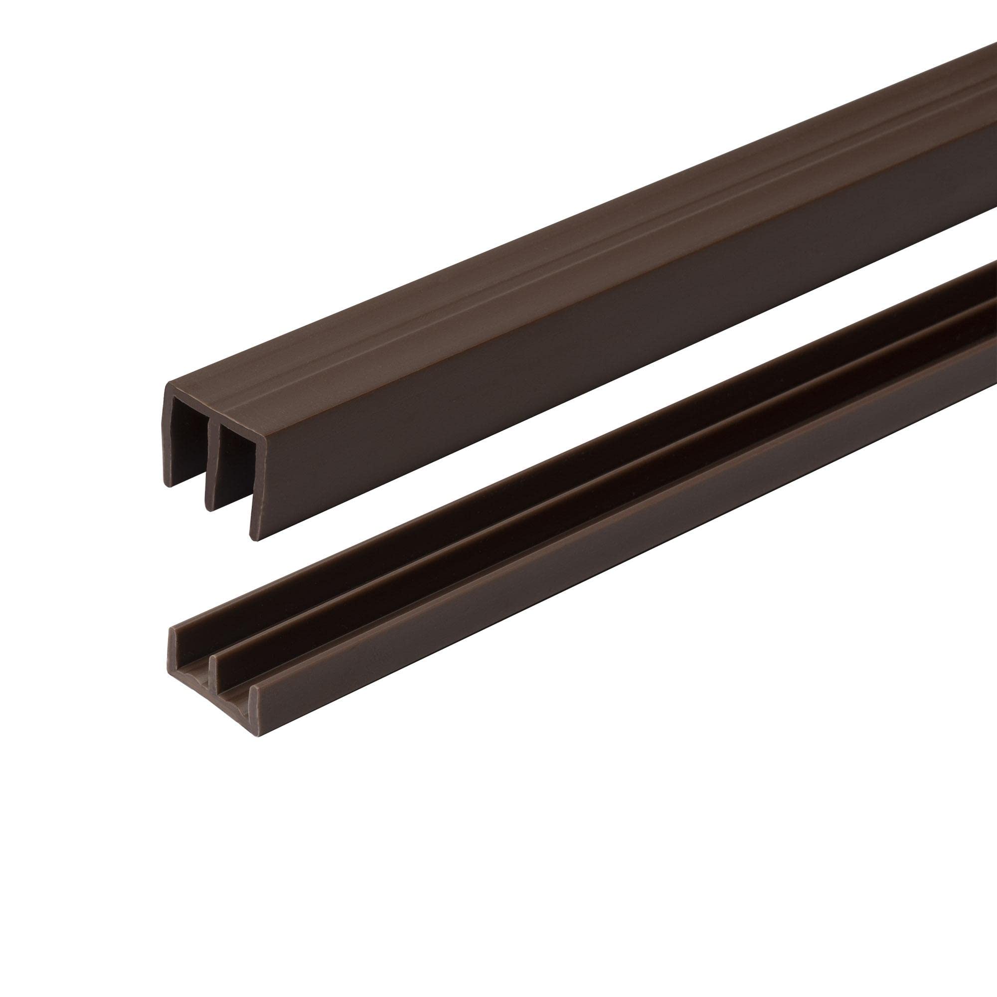 Snapklik.com : 1/4" Panel Sliding Door Track - 48" Brown Plastic Upper ...