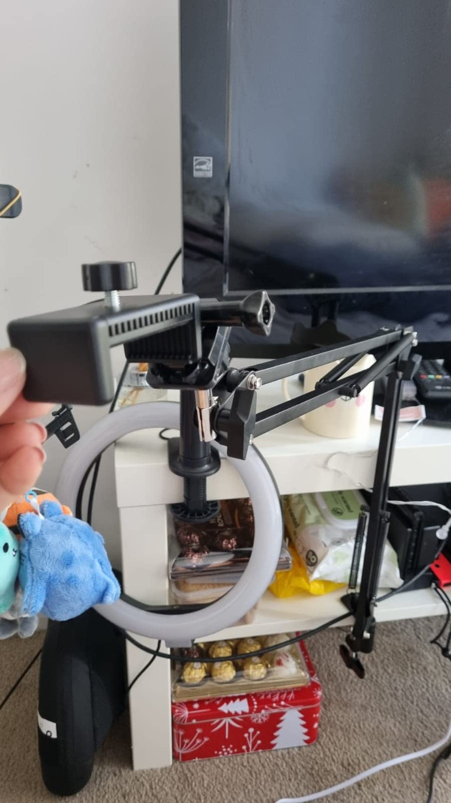 Phone Video Stand,Overhead Camera Mount Compatible with iPhone Samsung ...