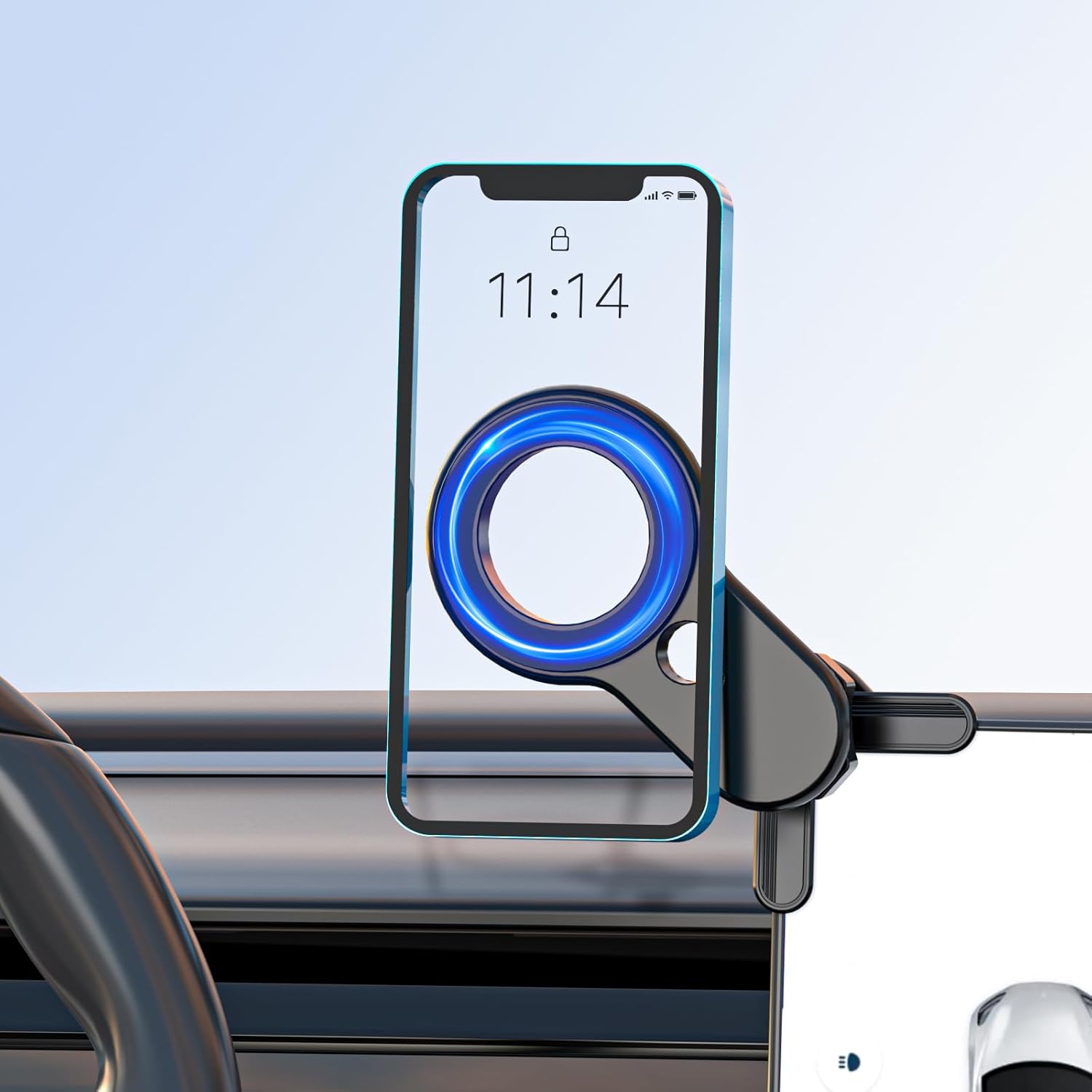 Amazon.com: HOSEASON Tesla Phone Mount 【Strongest Magnetic Hold ...