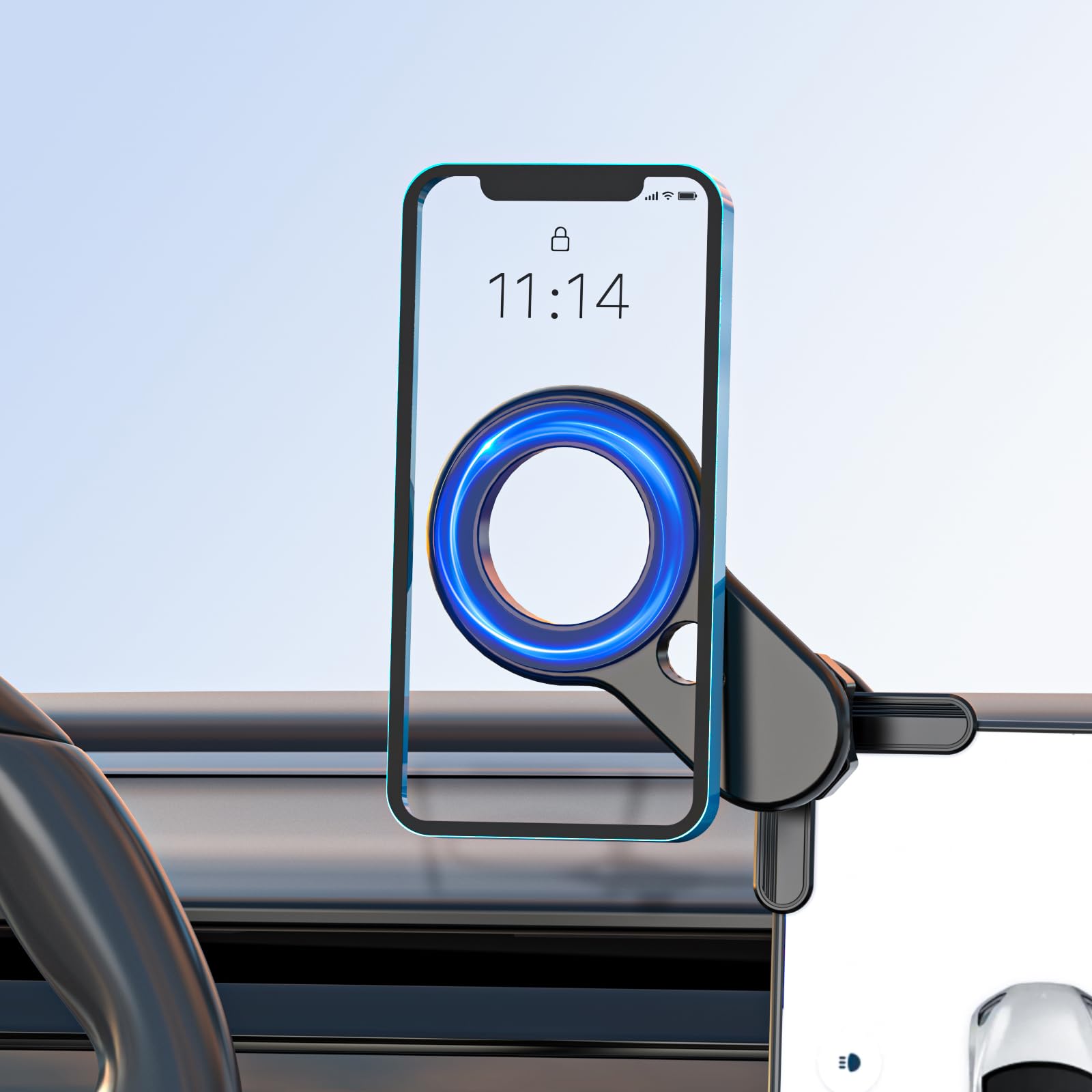 Amazon.com: HOSEASON Tesla Phone Mount 【Strongest Magnetic Hold ...