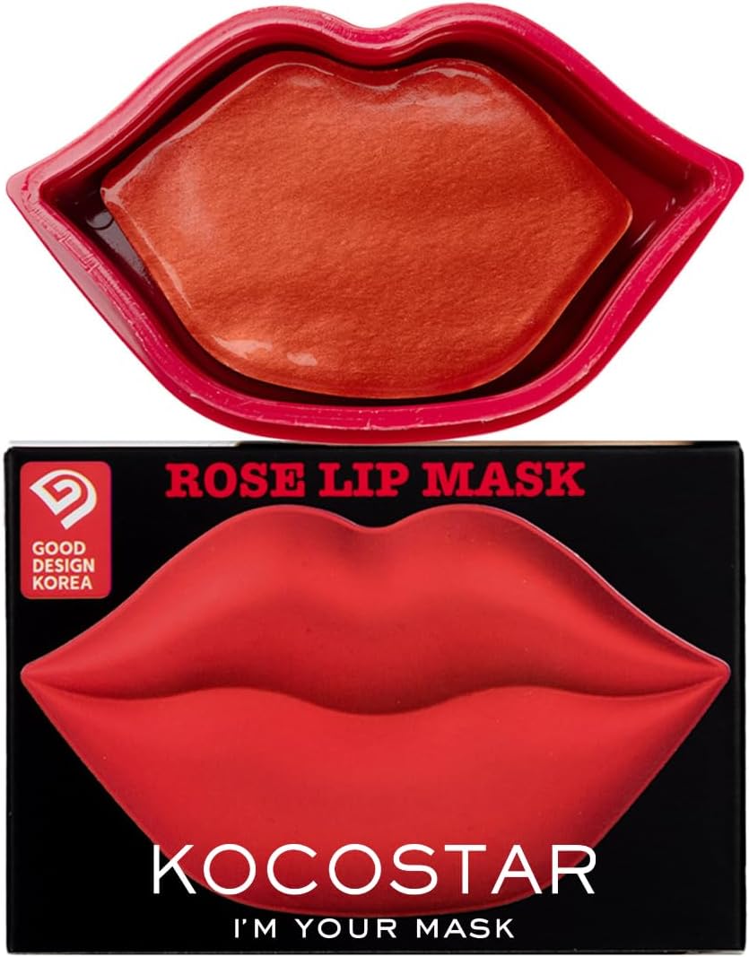 Amazon.com : KOCOSTAR Rose Collagen Hydrogel Lip Mask with Niacinamide ...