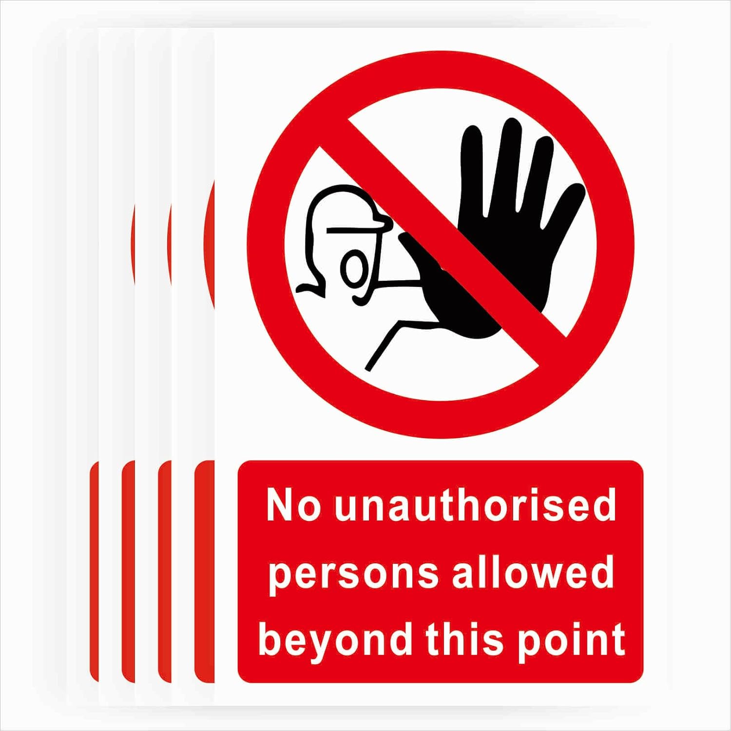 No Unauthorized Persons Allowed Beyond This Point - Safety Warning Sign ...
