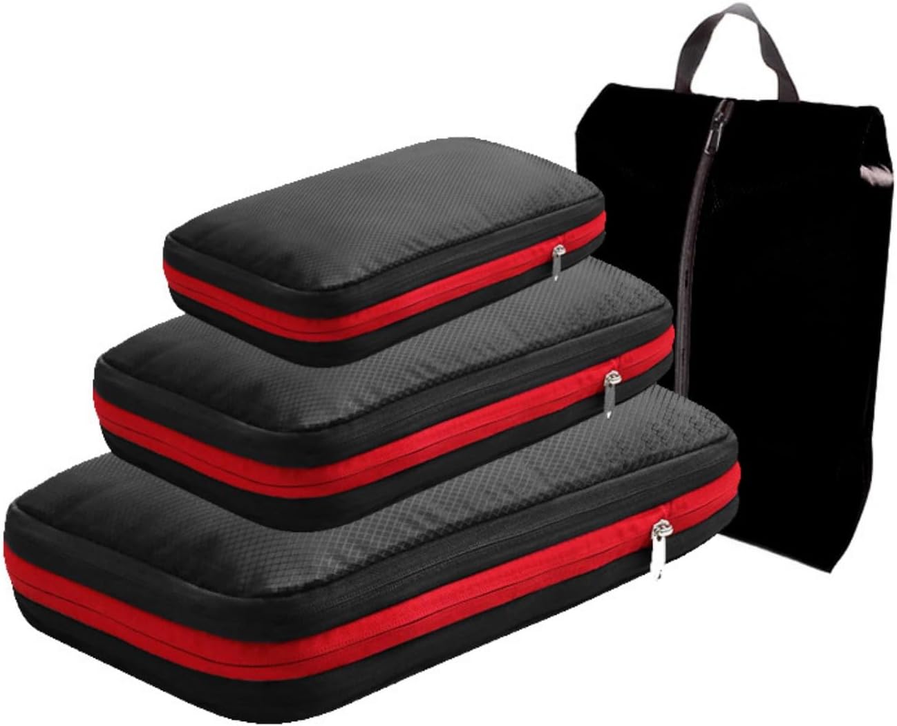 Amazon.com | Travel Compression Packing Cubes with Shoe Bag Portable ...