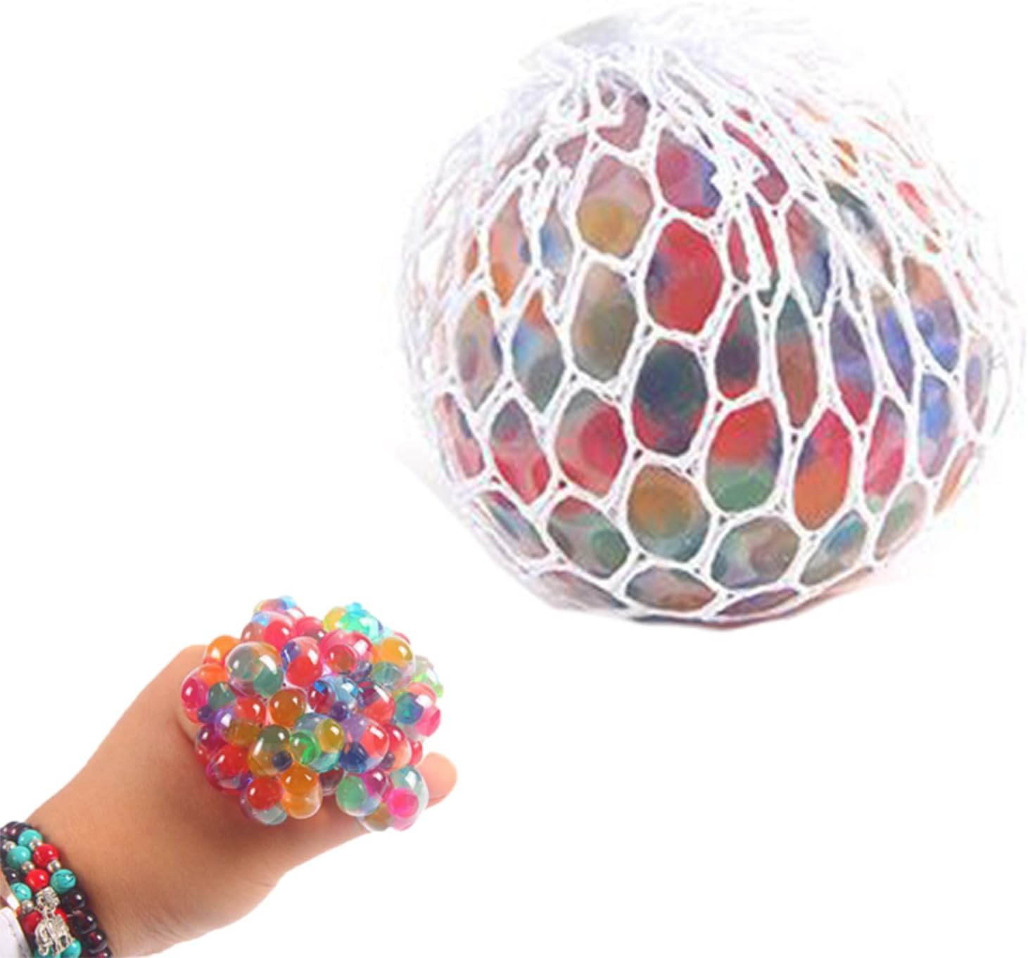 Rainbow Stress Reliever Ball, Vent Fidget Mesh Squishy Stress Relief ...