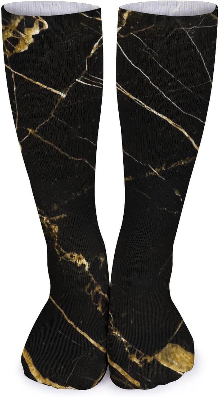 Amazon.com: Opahxa5 Black and Gold Marble Unisex Fun Novelty Mid Calf ...