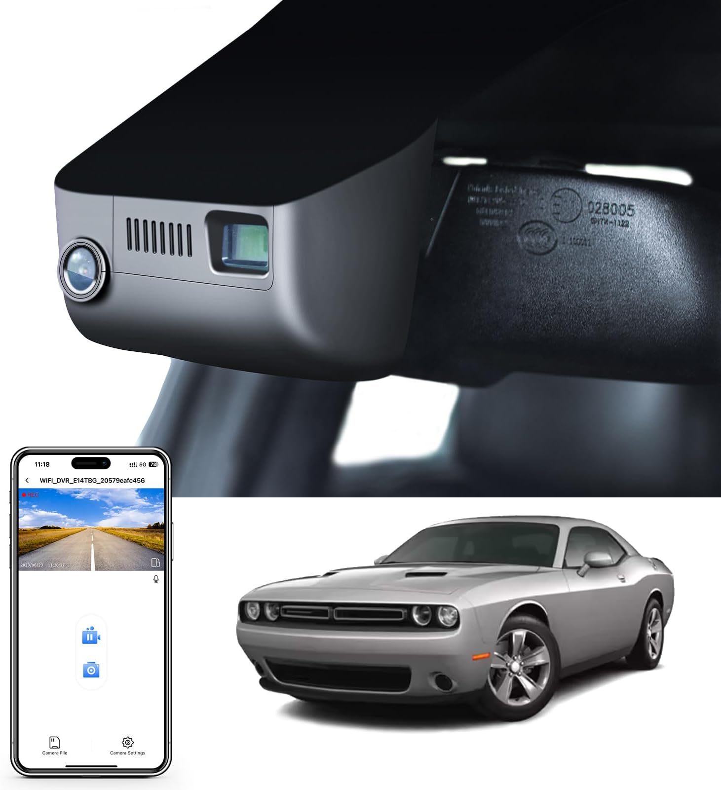 Amazon.com: Mangoal 4K Dash Cam Custom Fit for Dodge Challenger 2015 ...