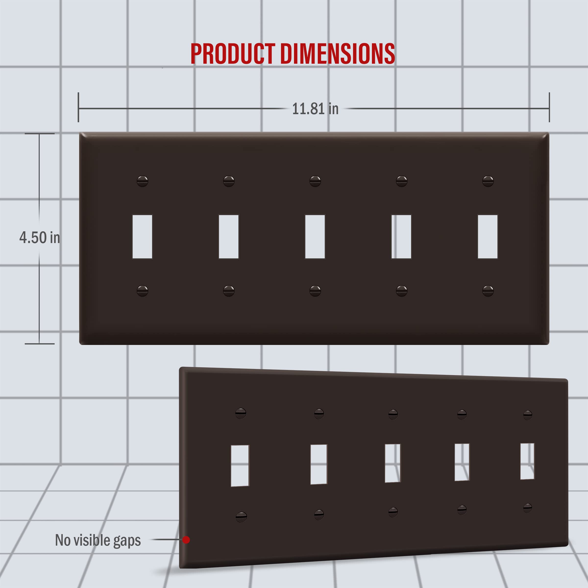 Snapklik.com : Five Gang Light Switch Wall Plate, Toggle Switch Plate ...