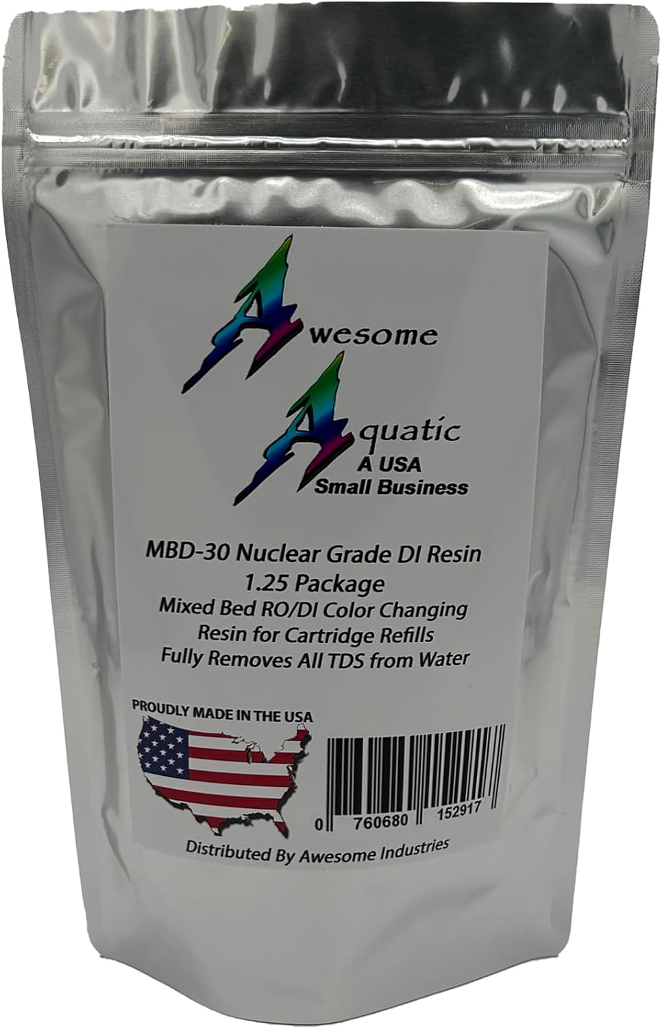 Awesome Aquatic Mixed Bed DI Resin 1.25 lb Resintech MBD-30 Nuclear ...