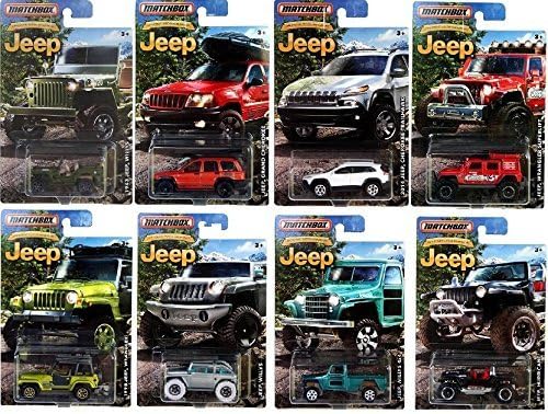Amazon.com: 2016 Matchbox Jeep Anniversary Edition Jeep Set of 8 Cars ...