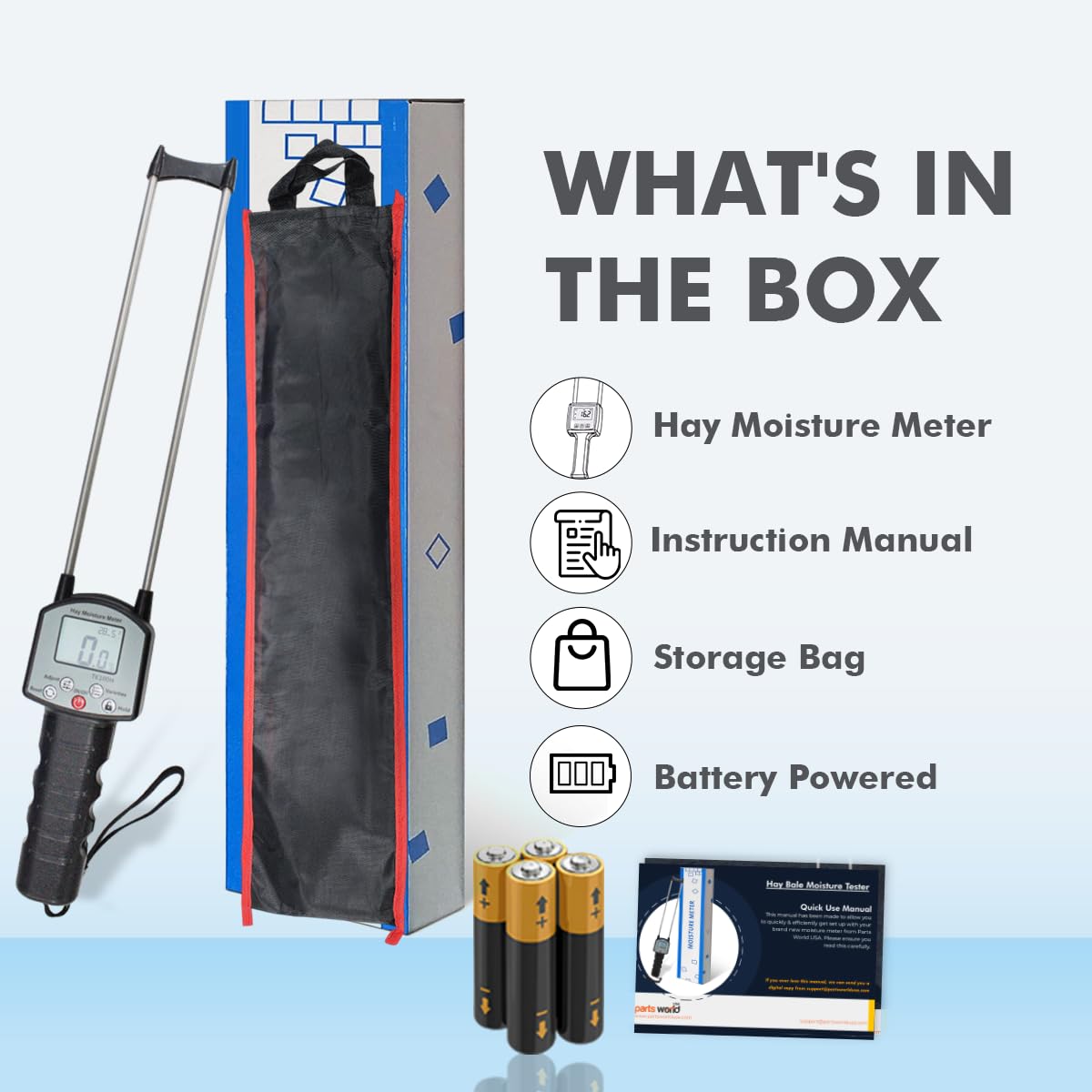 Hay Thermometer Tk100H Portable Hay Moisture Meter For Cereal Straw ...