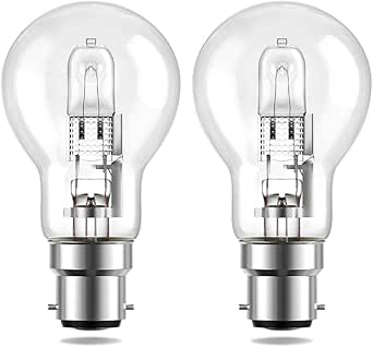 TobeBright 2-Pack 100W B22 A55 Halogen Light Bulbs, B22 Bayonet Halogen ...