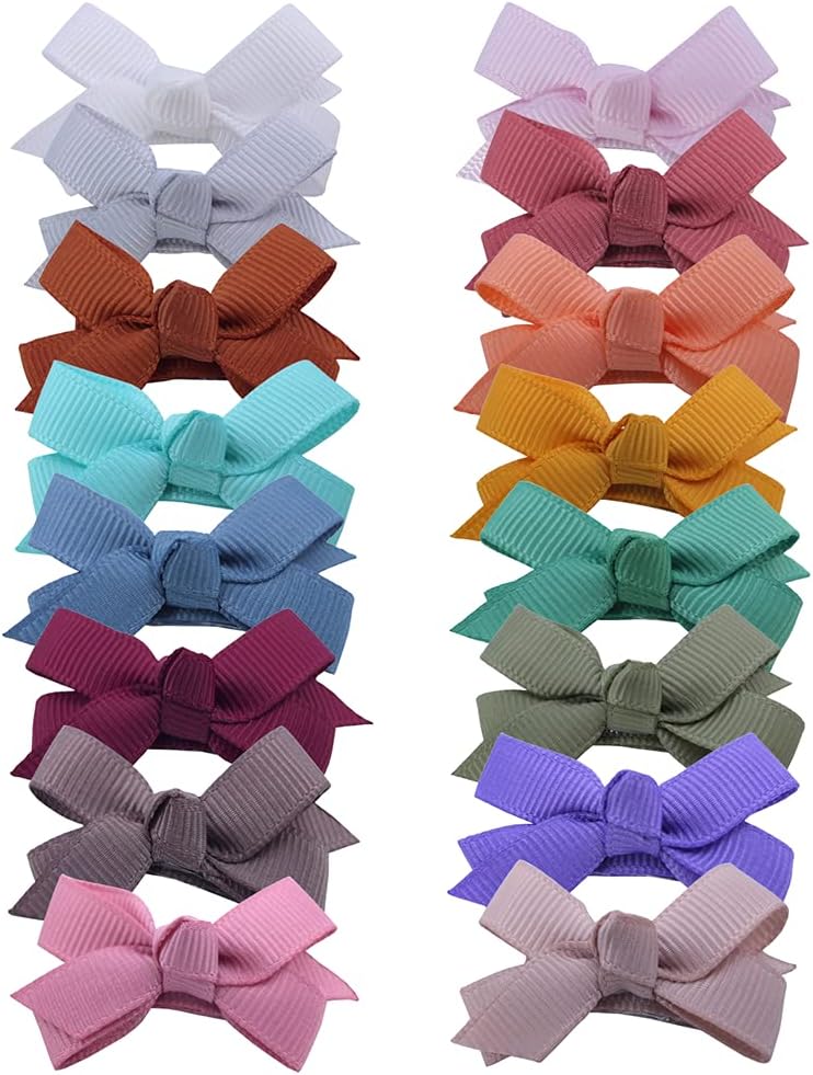 Amazon.com: CÉLLOT 40pcs Mini 1.2" Grosgrain Ribbon Snap Clips - Tiny ...