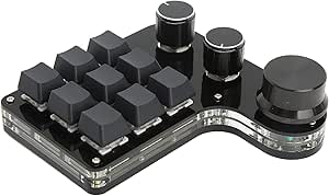 Amazon.com: One Handed Programmable Mechanical Keyboard with 3 Knobs, Programming Macro Pad, USB ...