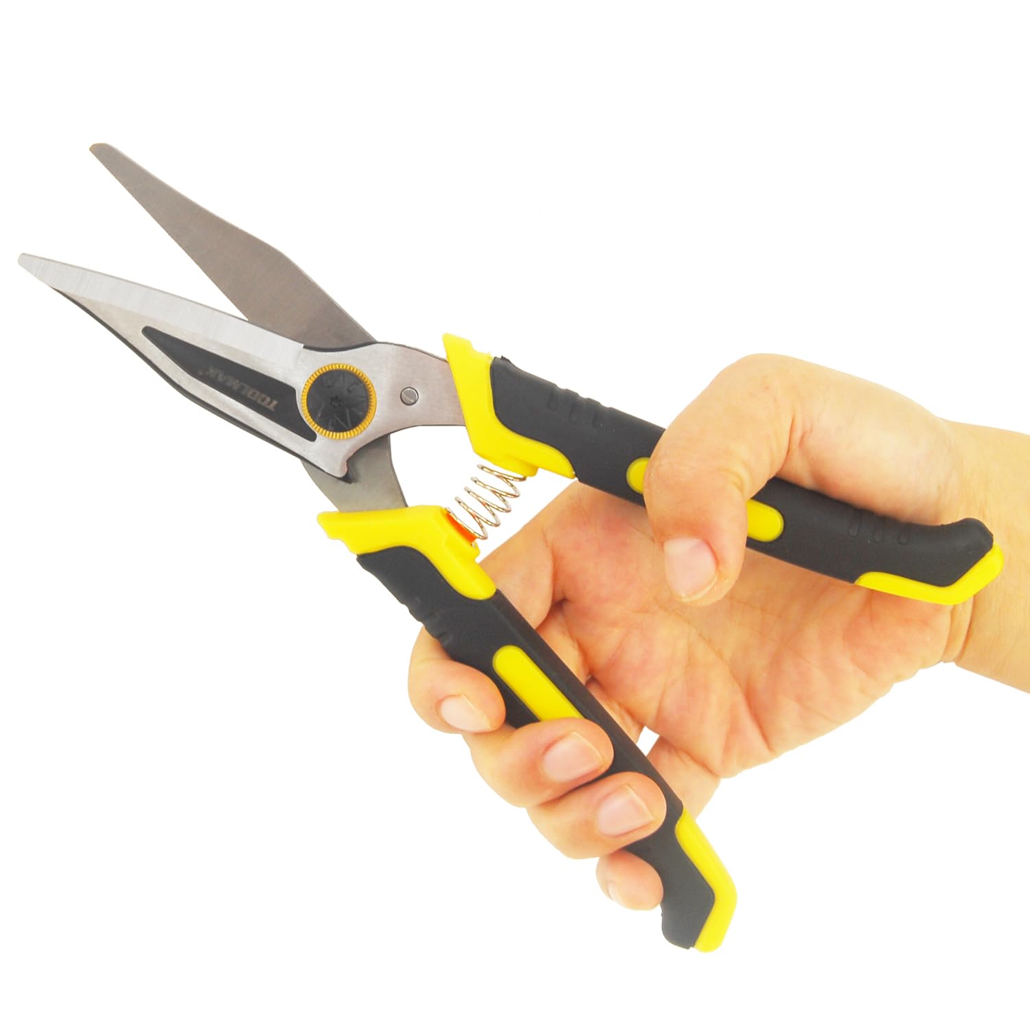 Amazon.com : TOOLMAK Tin Snips 9 Inch Heavy Duty Shears Straight Metal ...