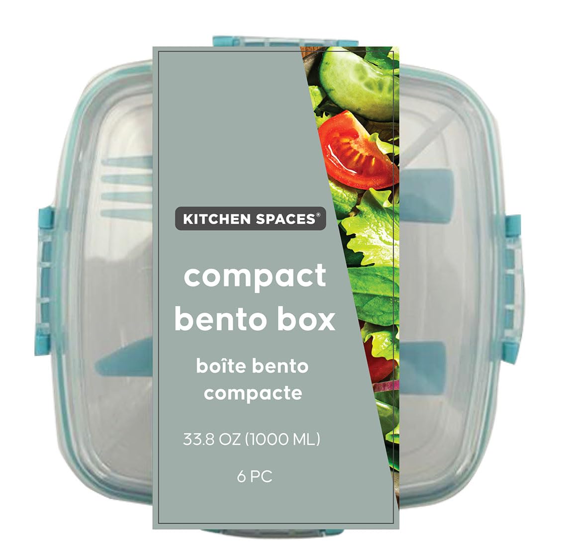Amazon.com: Kitchen Spaces Compact Bento Box, Lunch Storage, Easy Meal ...