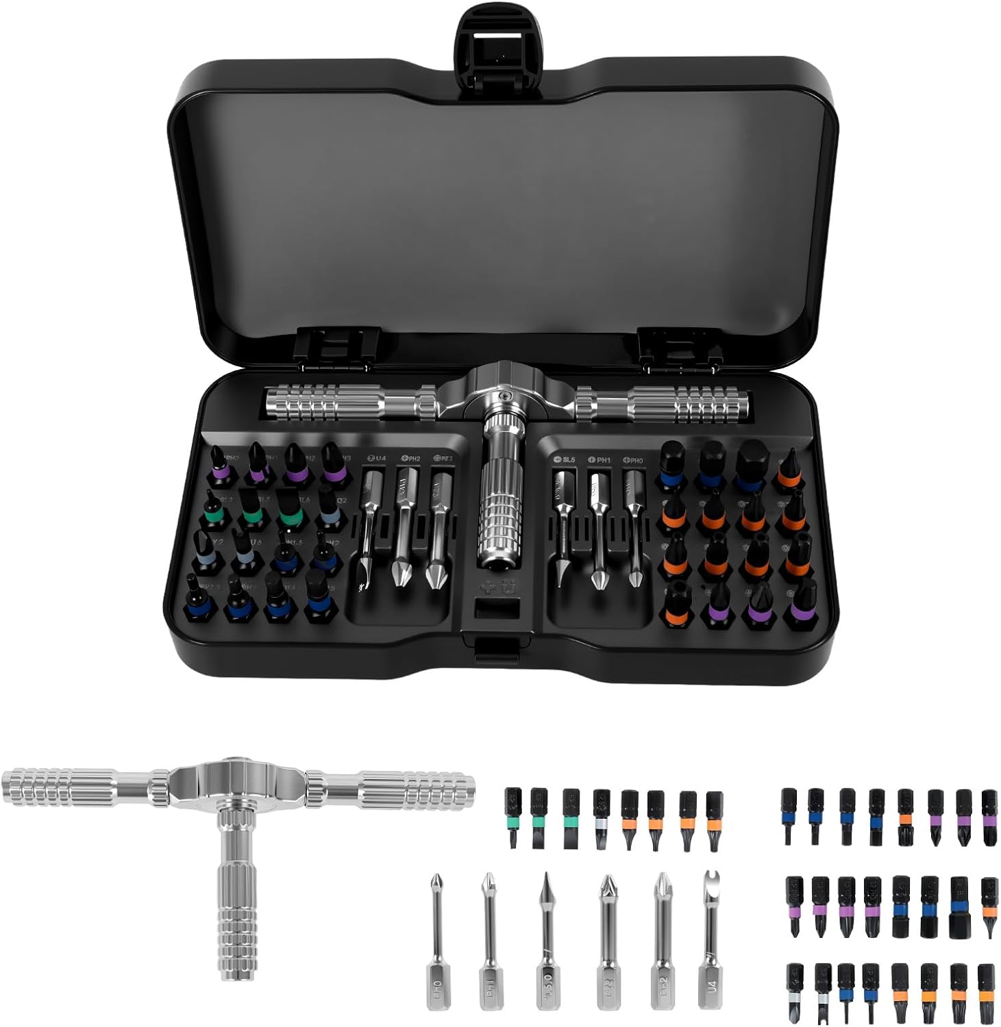 40 in 1 Magnetic Ratchet Screwdriver Set,Ratcheting Screwdrivers Kit ...