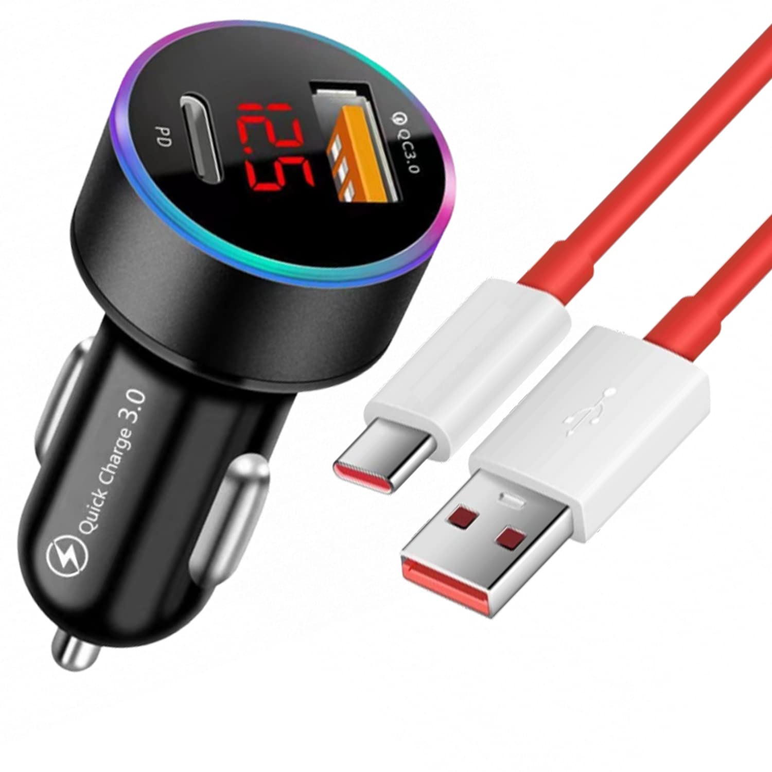 Muvit® Car Power Mini Car Charger with Dual Output, Fast Charging (Type ...