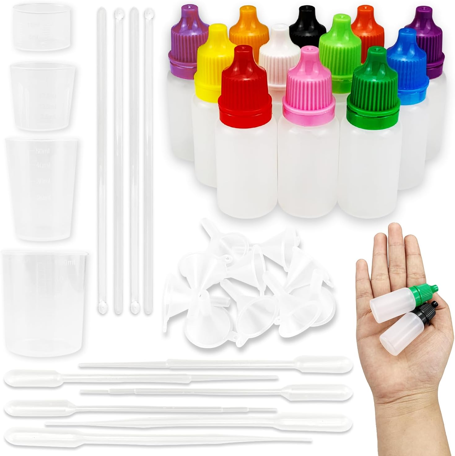 Jiehaojia 96Pcs 10ml Plastic Dropper Bottle, Portable Squeezable Drop ...