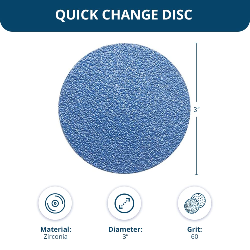 Snapklik.com : Benchmark Abrasives 3 Quick Change Zirconia Sanding Discs