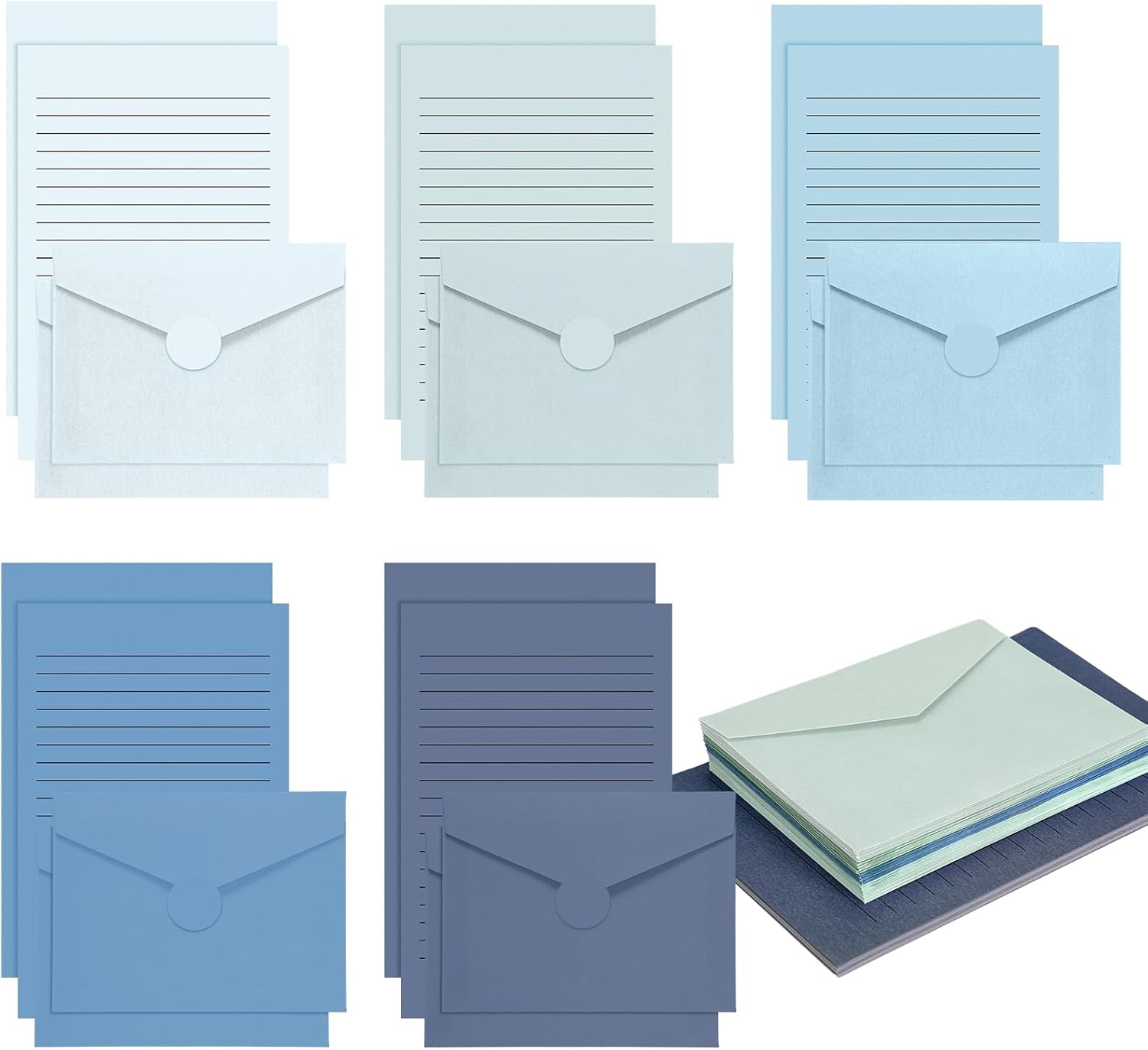 Amazon.com : 100 Pcs Stationery Lined Stationery Paper and Envelopes ...