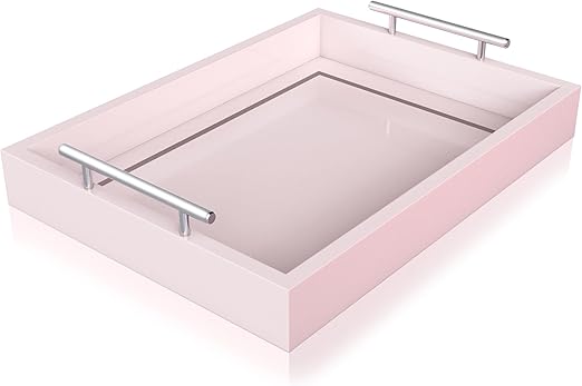 Amazon.com: Deluxe Tray for Coffee Table – Light Pink Tray Decorative ...