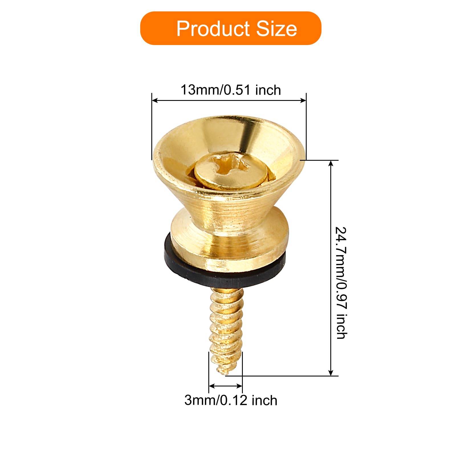 Snapklik.com : 12pcs Guitar Strap Buttons, Metal Bass Guitar Strap ...