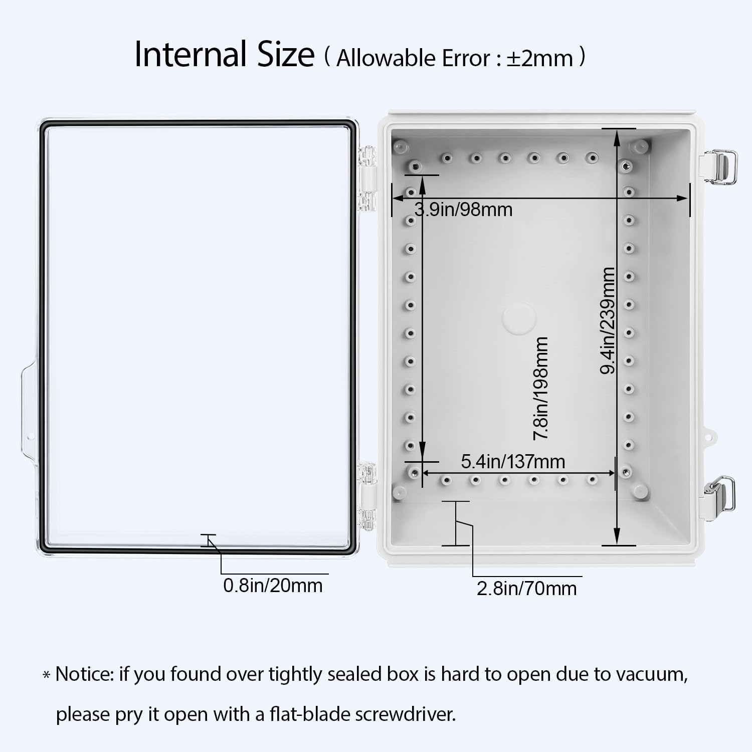 Snapklik.com : LeMotech Electrical Box, IP67 Waterproof Hinged Clear ...