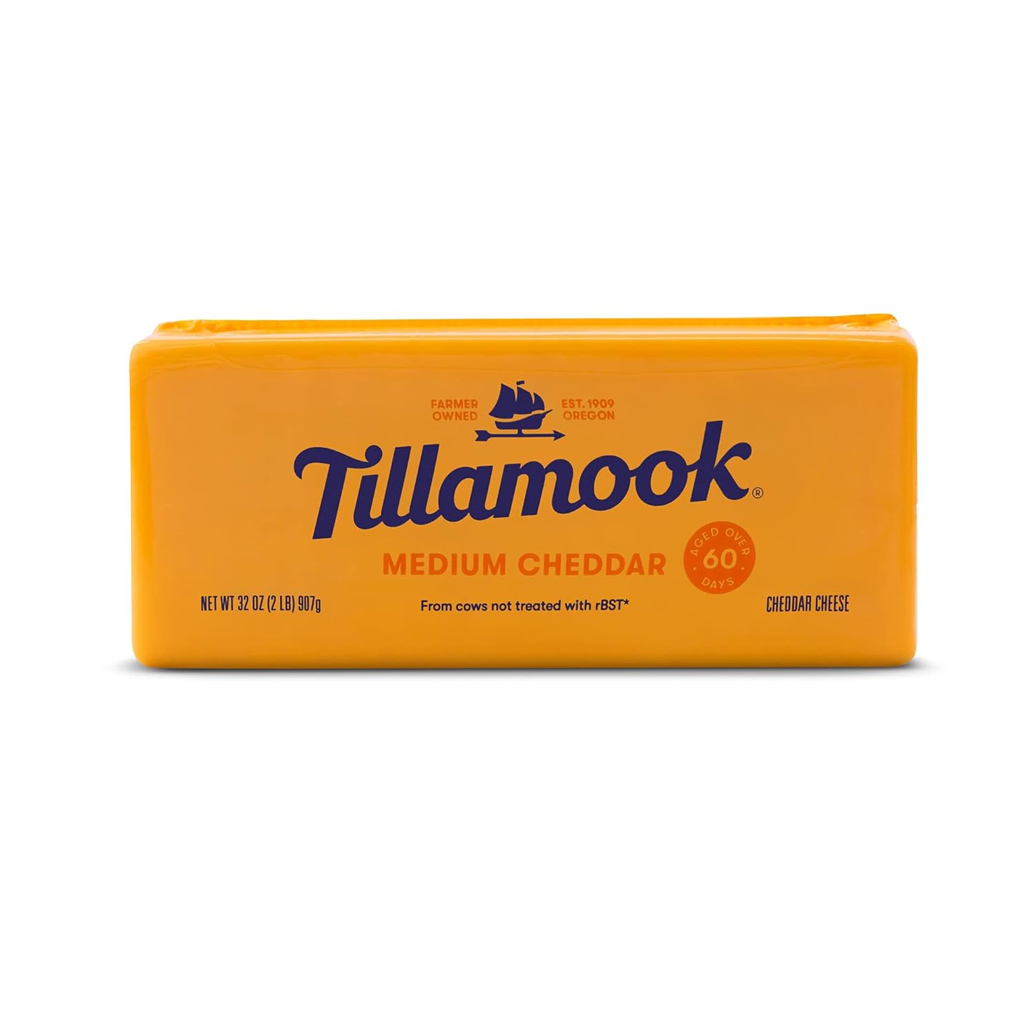 Amazon.com: Tillamook Medium Cheddar Cheese Block, 2lb : Grocery ...