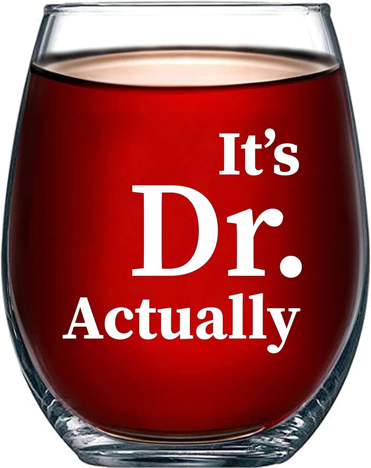 Amazon.com | Futtumy Doctor Gifts, 17 oz It's Dr Actually Stemless Wine ...
