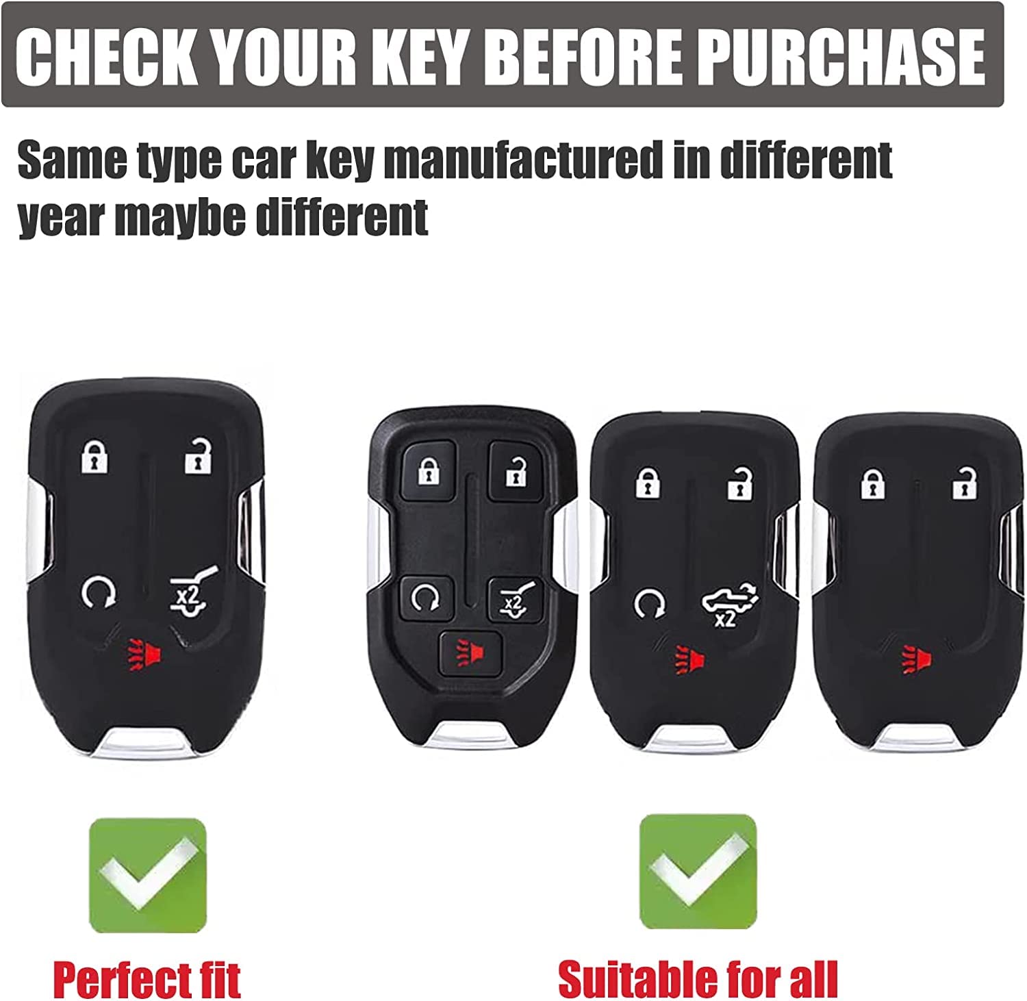 Snapklik.com : Gematay For GMC Key Fob Cover, Key Case Compatible