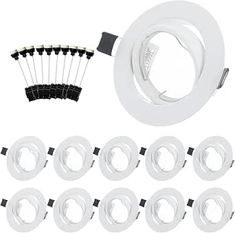 Bojim 10x GU10 LED Downlights for Ceiling Tilt Recessed Ceiling Lights ...