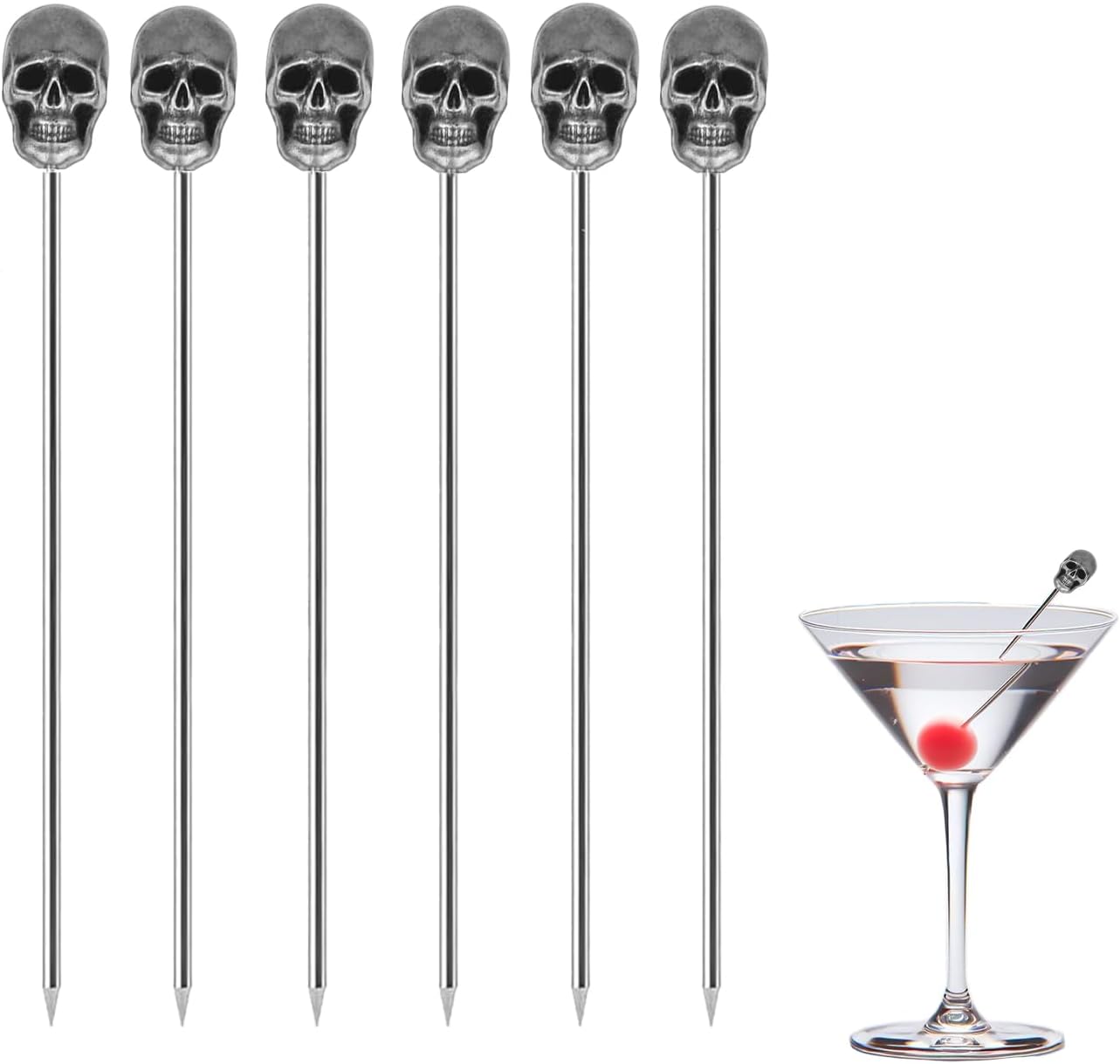 Amazon.com | Sipoyen Cocktail Picks for Drinks, 4.5" Skull Cocktail ...