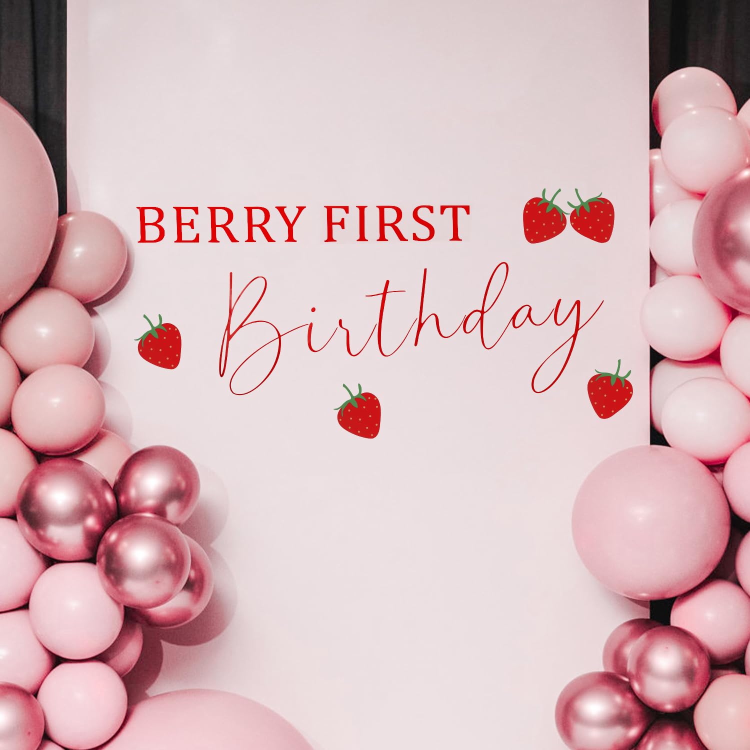 Strawberry 1st Birthday Arch Decal, Sweet Berry Fruit First Birthday ...