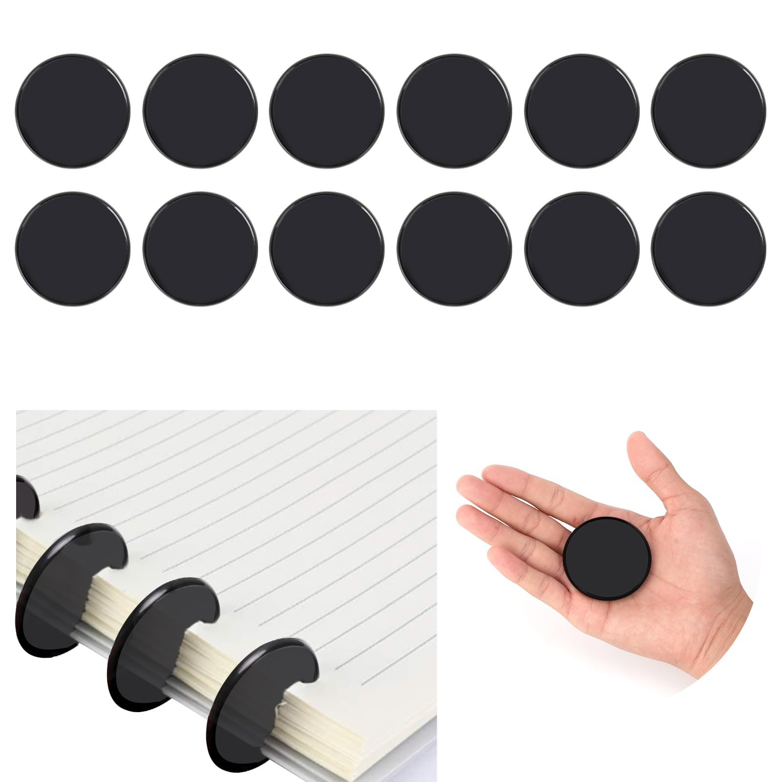 Amazon.com : 12 Pieces 2 Inch Discbound Expansion Discs Large Black ...