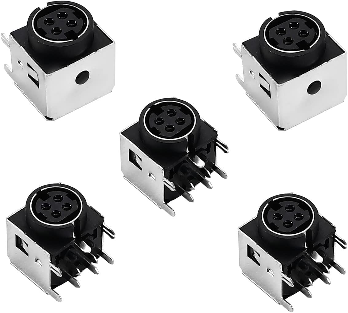 Amazon.com: Fielect 5Pcs S-Video PCB Mount 4 Pin Din Socket Audio Video ...