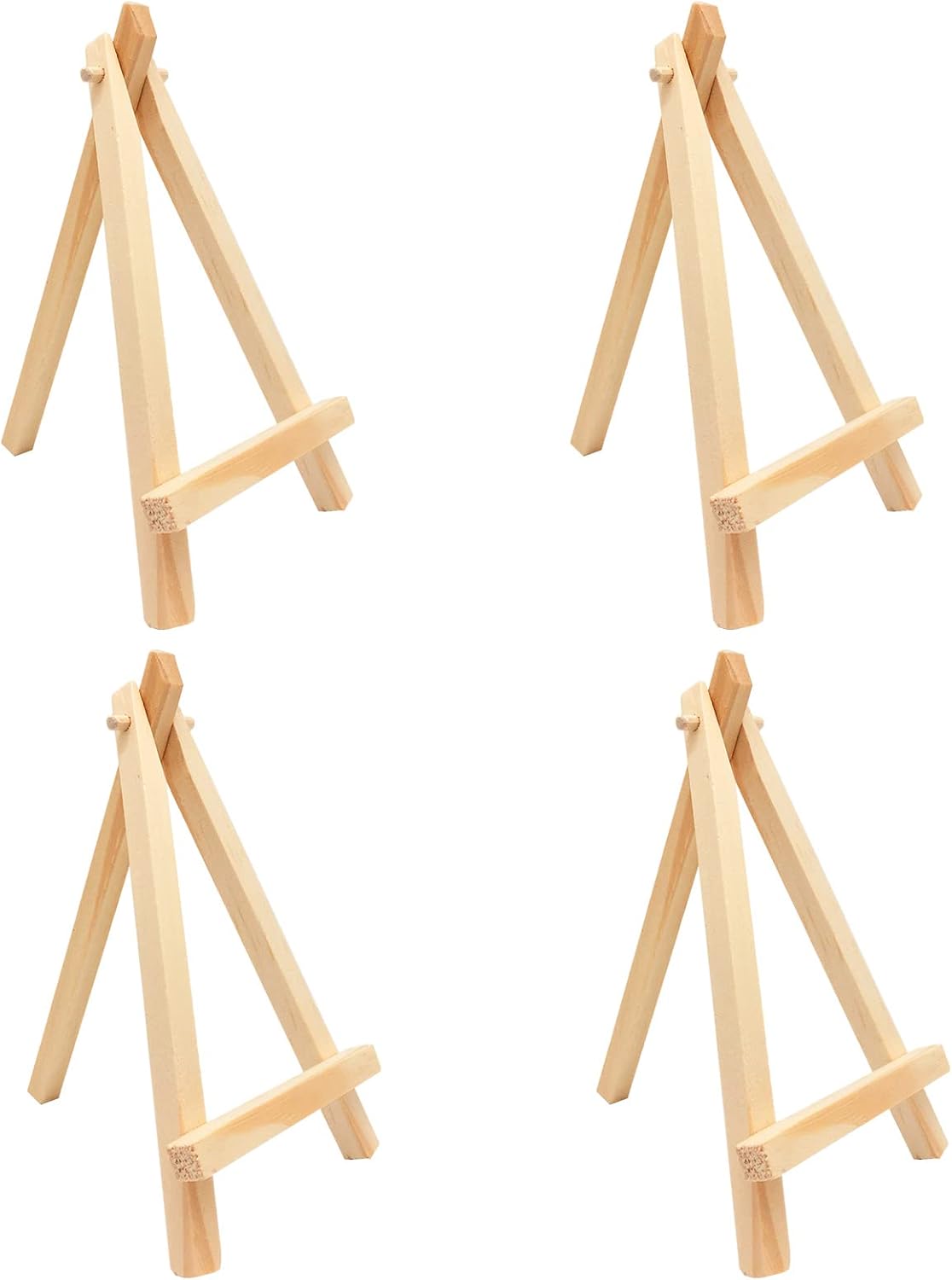 Junsasi 4pcs Mini Wood Display Easels Artist Triangle Easels Party Sign ...