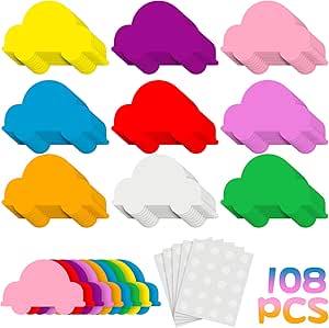 Amazon.com: Motiskyy 108 Pcs Car Cut Outs 5 Inches Car Assorted Color ...