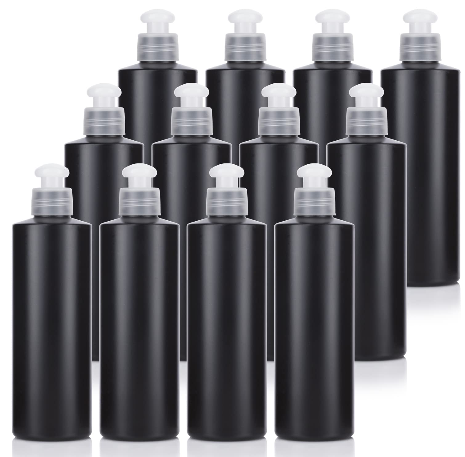 Amazon.com: JUVITUS 8 oz Black Squeeze Cylinder Plastic Refillable ...