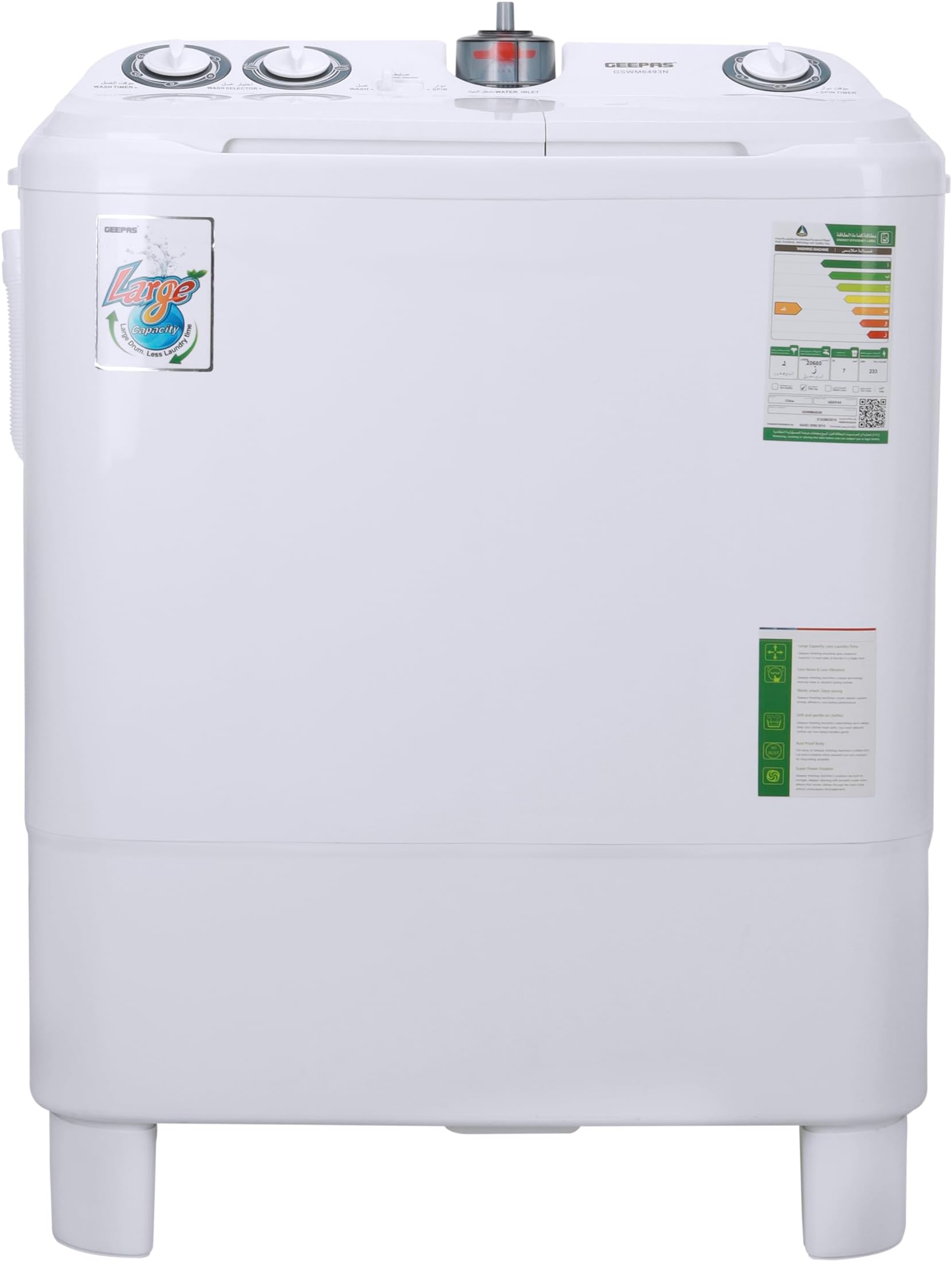 Geepas 7.2 KG Twin Tub Semi-Automatic Washing Machine- GSWM6468| Semi ...