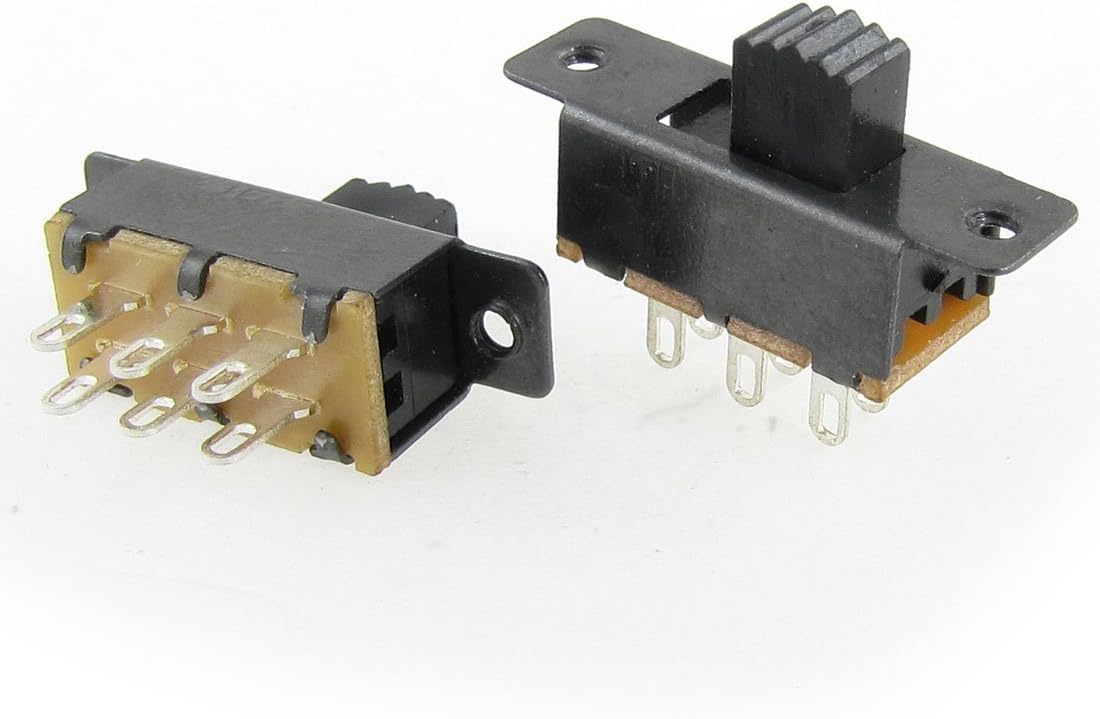Amazon.com: uxcell 10 Pcs SS22F25-G5 2 Position DPDT 2P2T Panel Mount ...