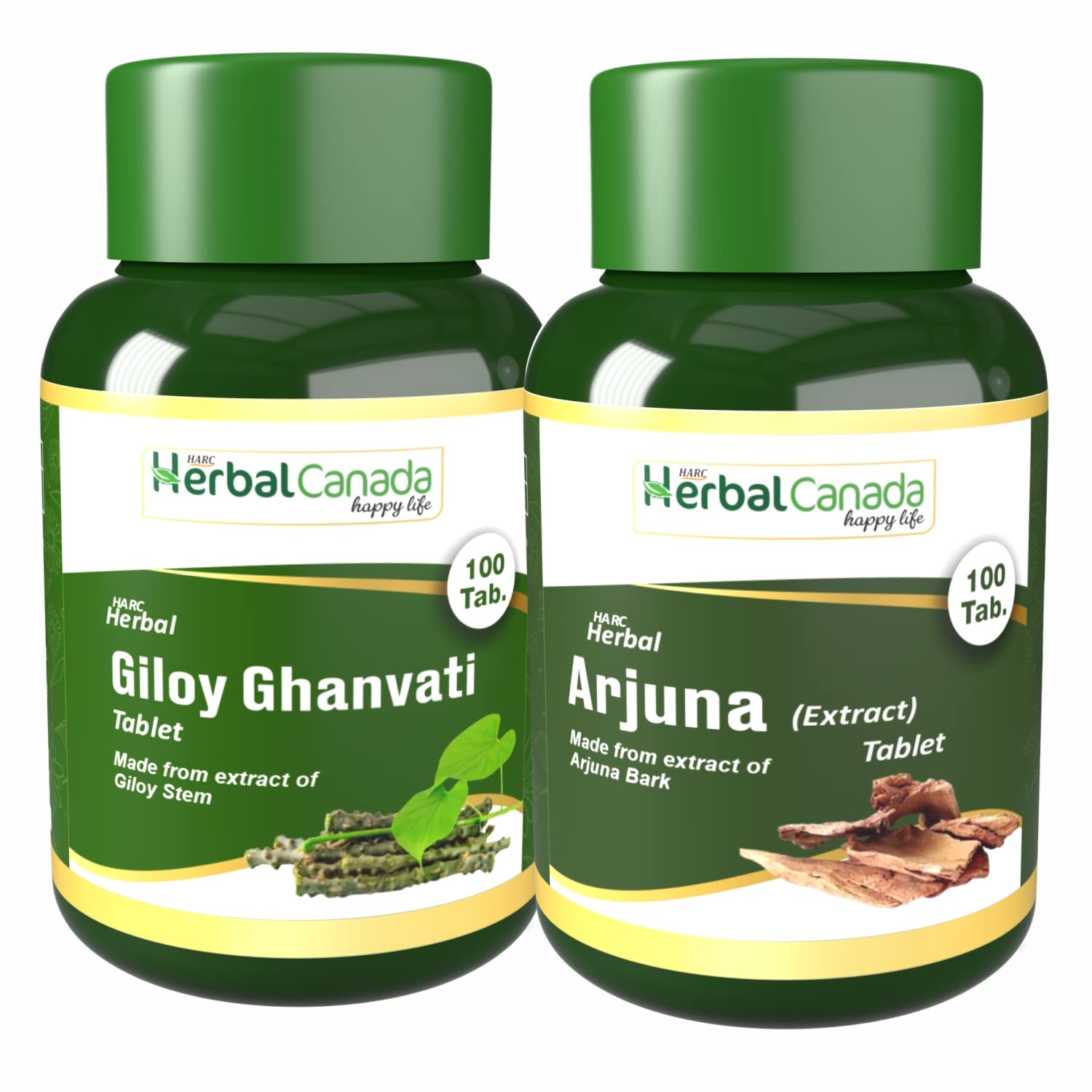 Buy Harc Herbal Canada Giloy Ghan Vati (100 Tablets) + Arjuna (100 ...