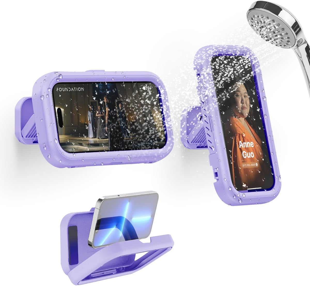 Amazon.com: Upgraded Shower Phone Holder Waterproof - 480° Rotation ...