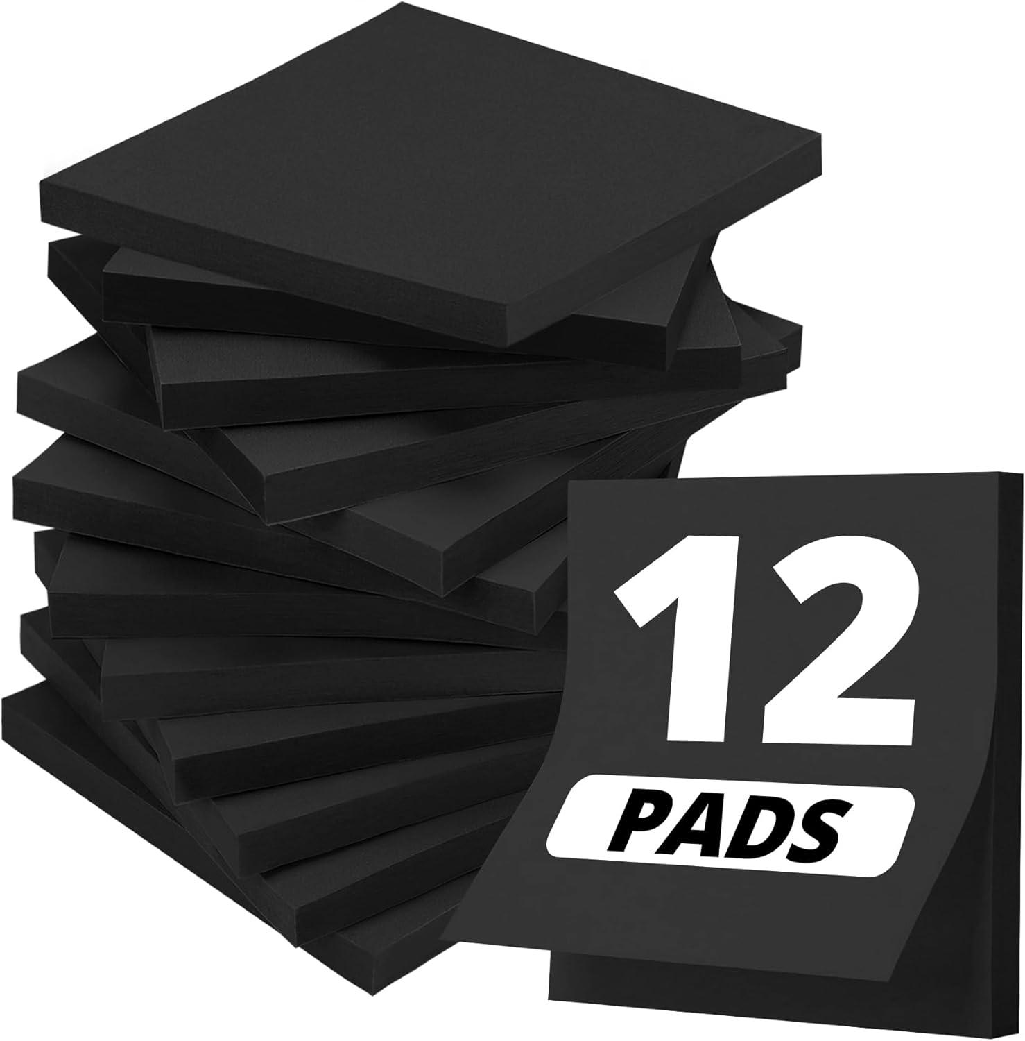 Amazon.com : Sticky Notes, 12 Pads, 3”x3”, Black Sticky Notes 3x3 ...