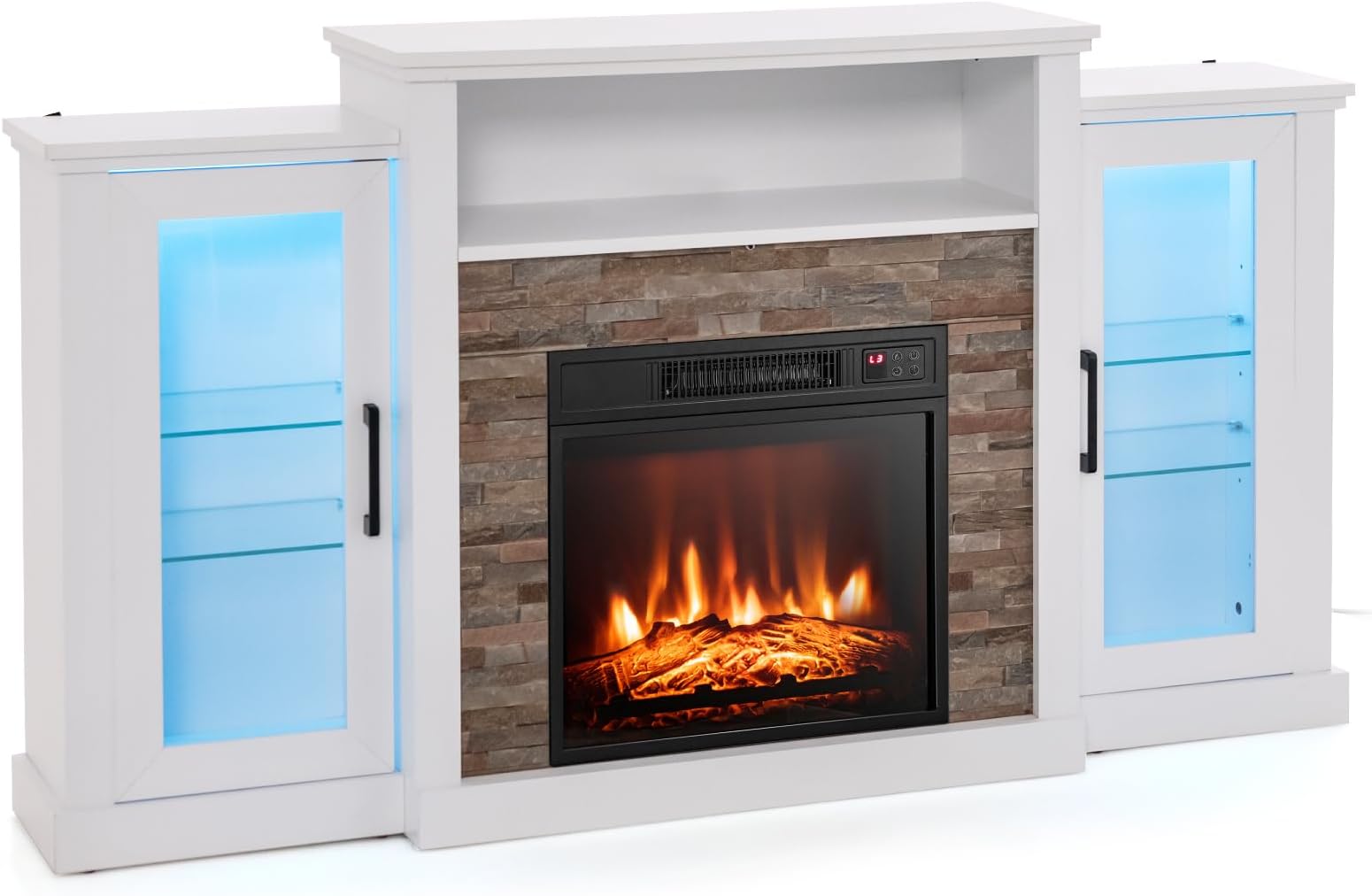 Amazon.com: VINGLI Electric Fireplace with Mantel, Fireplace TV Stand ...