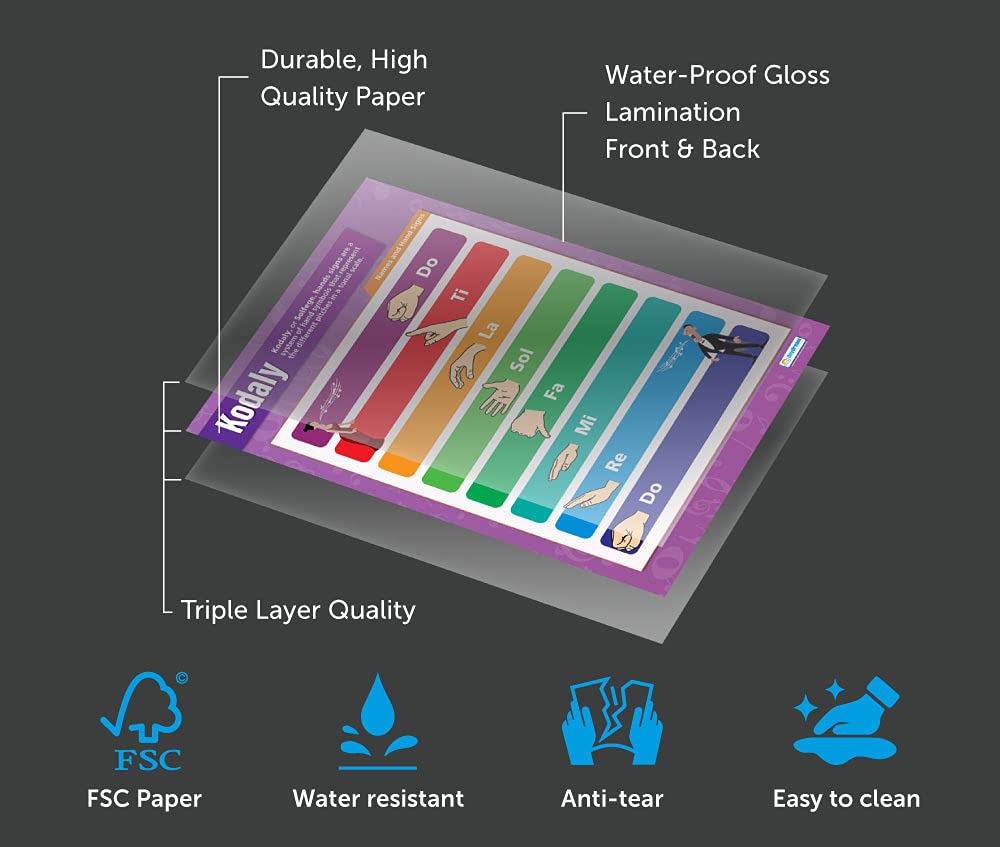 Music Theory Posters - Set of 5 | Music Posters | Laminated Gloss Paper ...