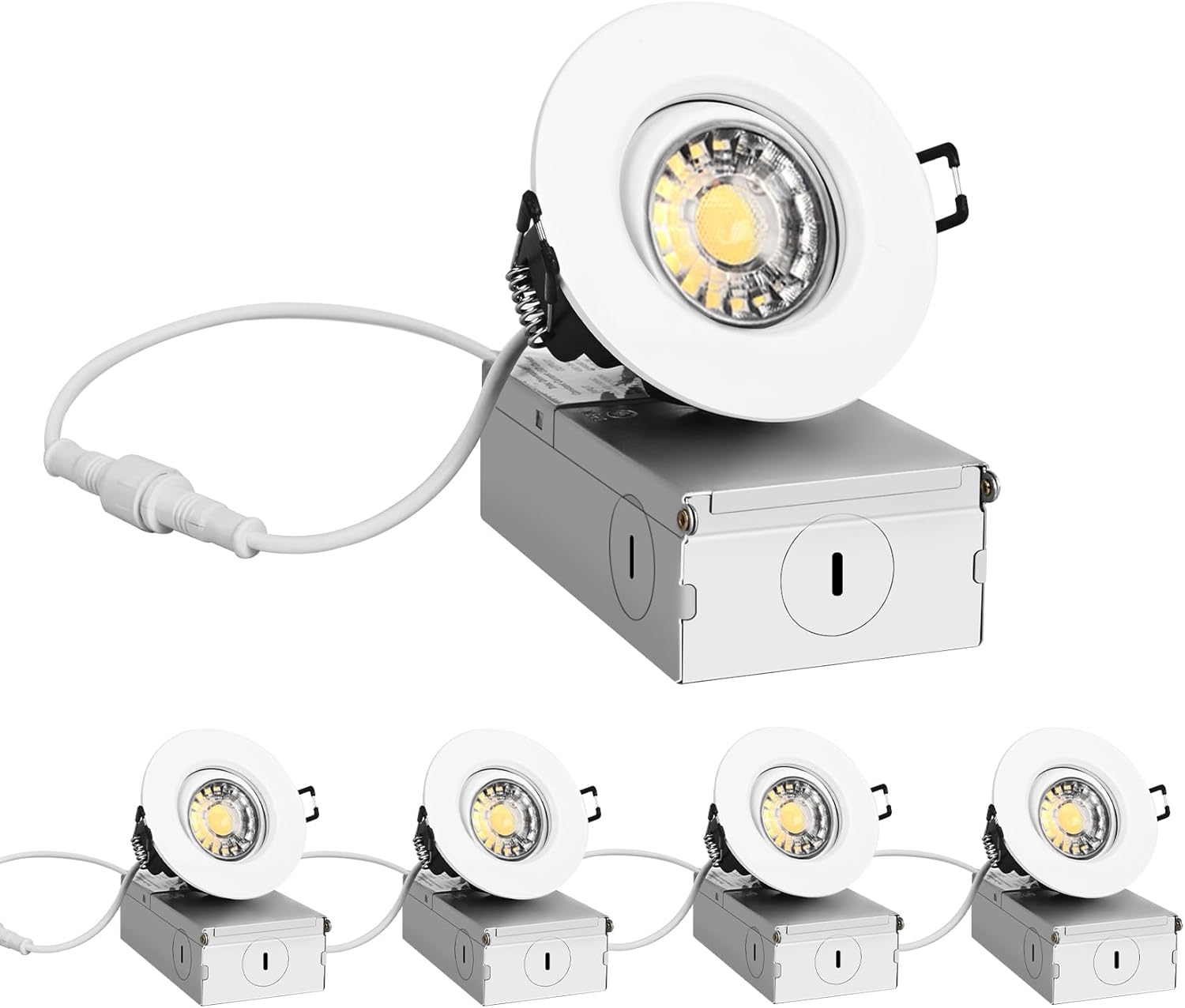 ZYC LED Recessed Gimbal Light - 4pack 3 inch recessed led lights White ...