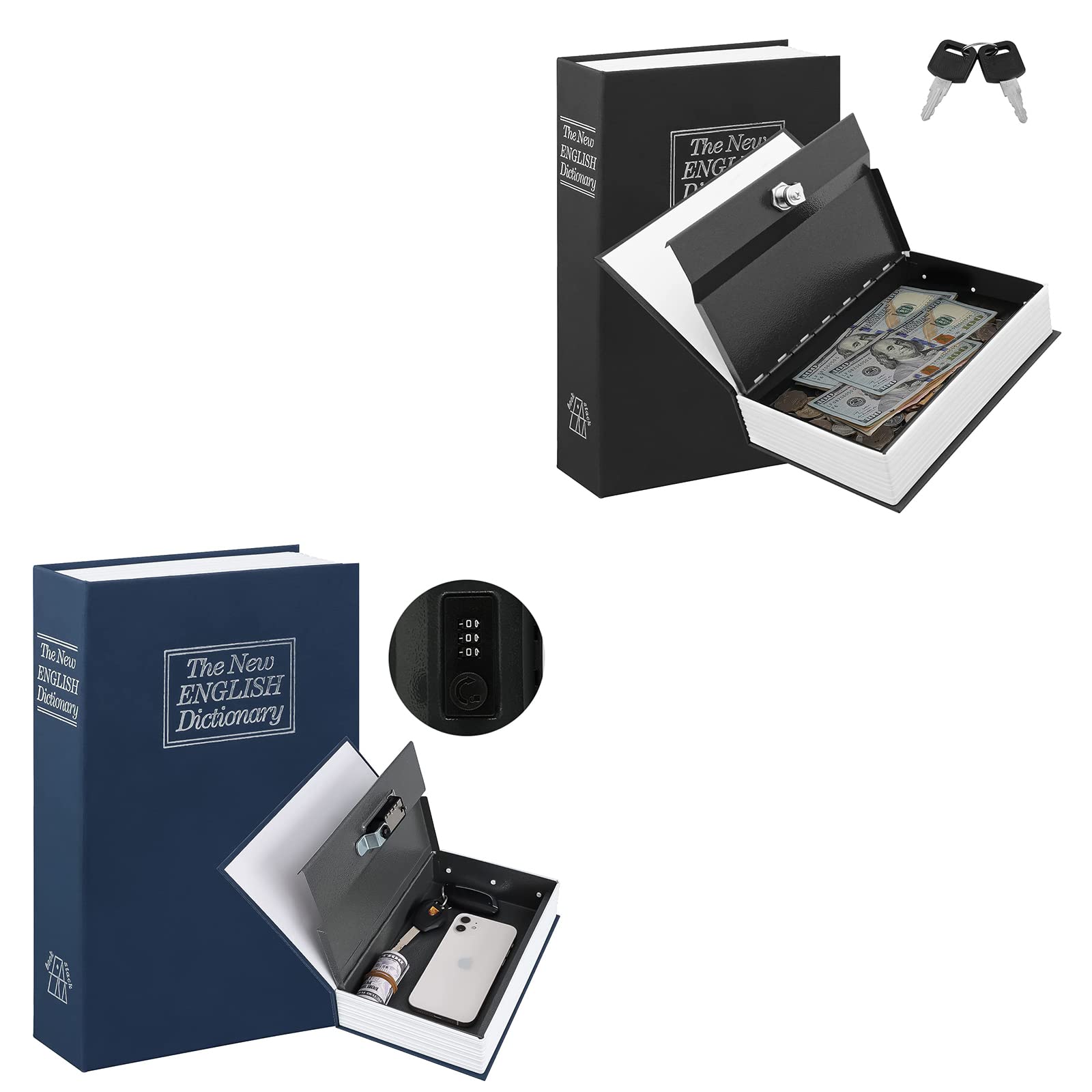 KYODOLED Diversion Book Safe with Combination Lock, Safe Secret Hidden ...